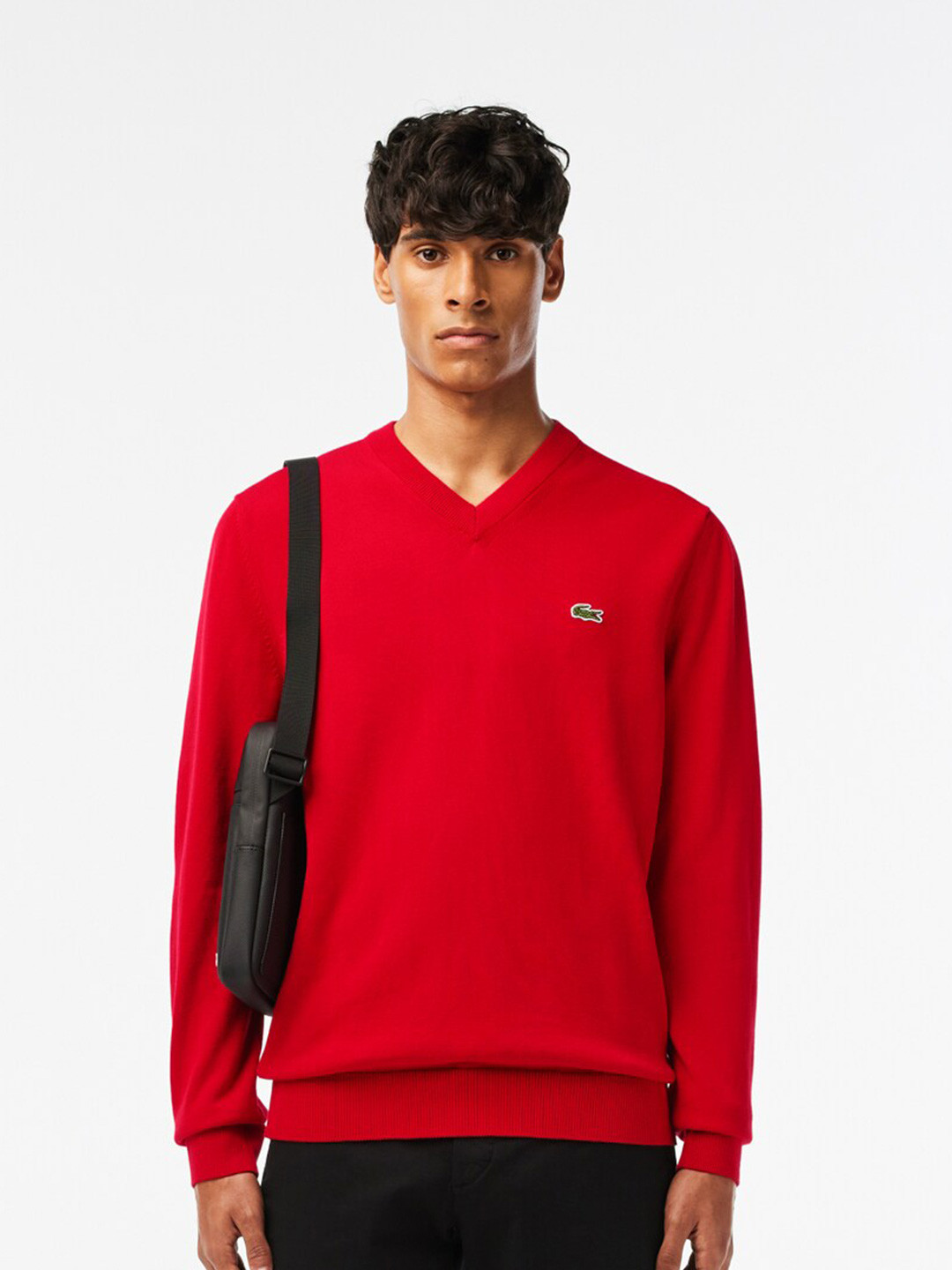 Buy Lacoste V Neck Cotton Pullover Sweater - Sweaters for Men 25531258 ...