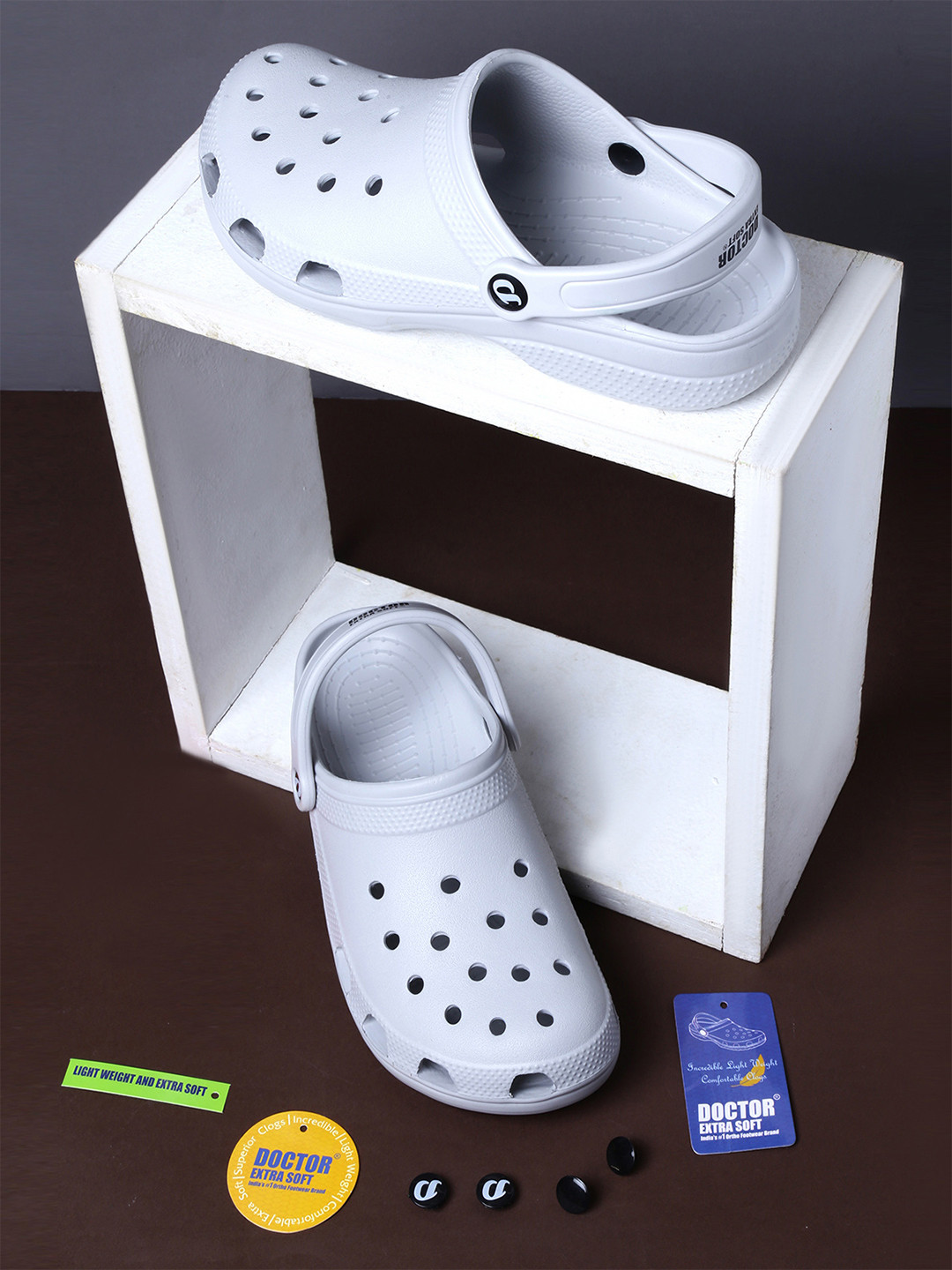 Buy DOCTOR EXTRA SOFT Men Grey Croslite Clogs - Flip Flops for Men ...