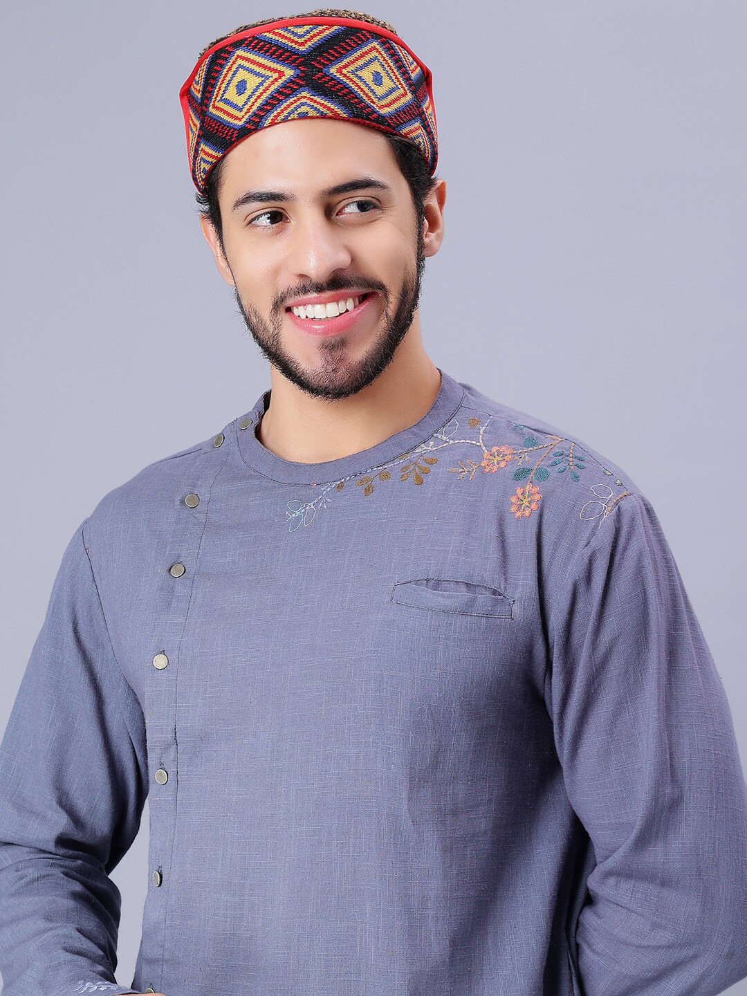 Buy Bharatasya Men Self Design Acrylic Himachal Cap - Caps for Men ...