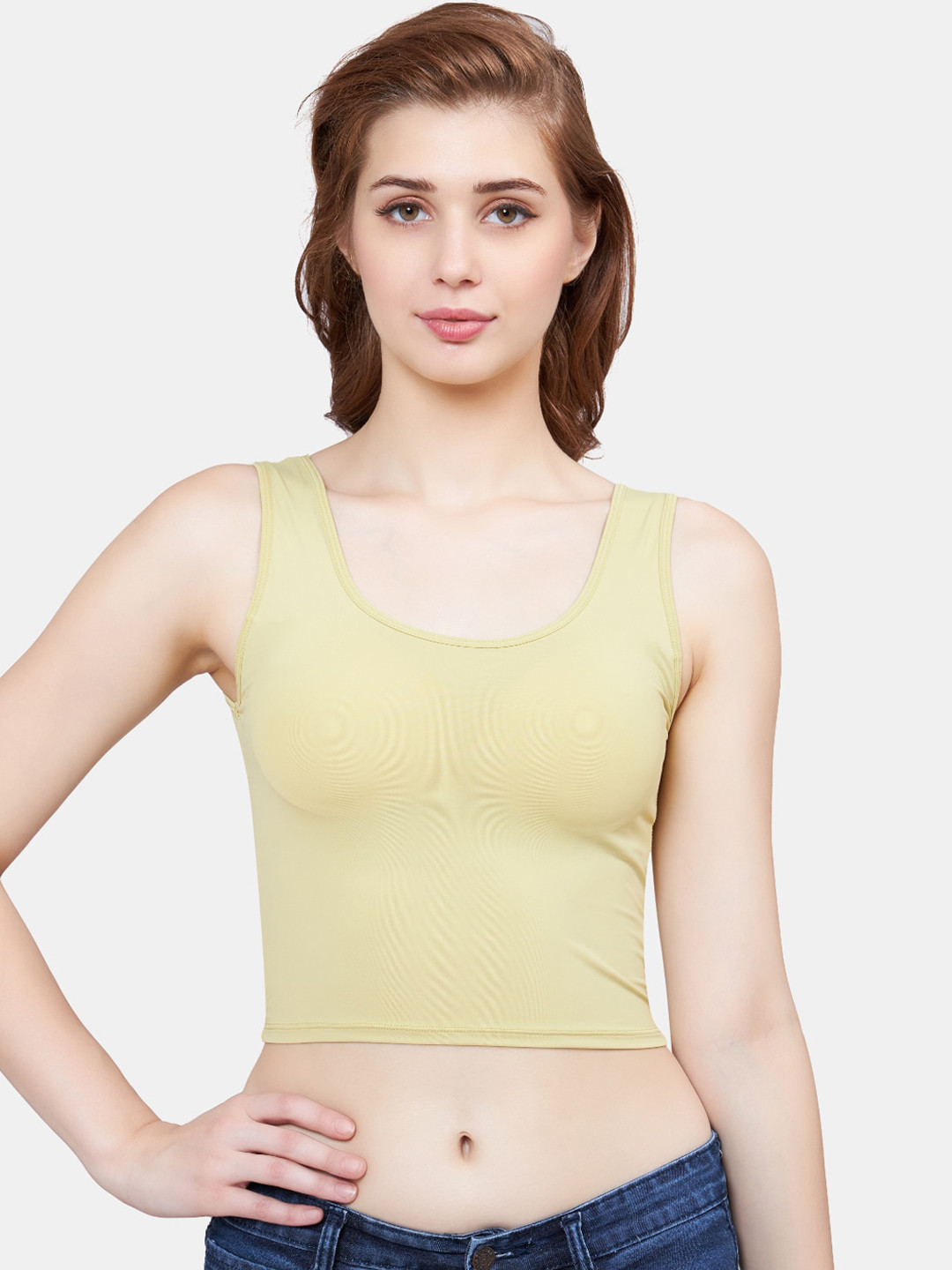 Buy PLUMBURY Padded Crop Top Slip Camisole - Camisoles for Women ...