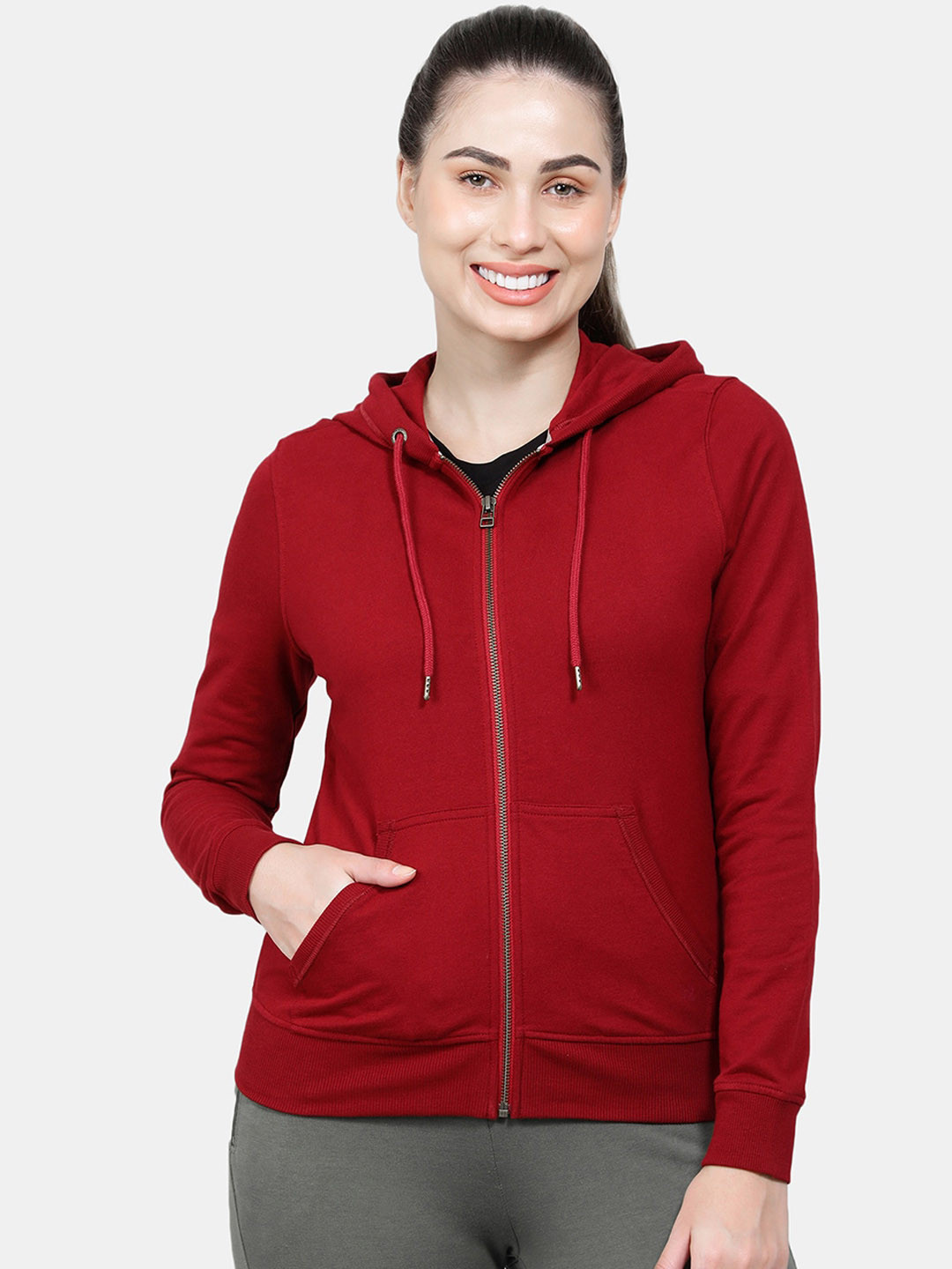 Buy Jockey Super Combed Cotton French Terry Fabric Hoodie Jacket With ...