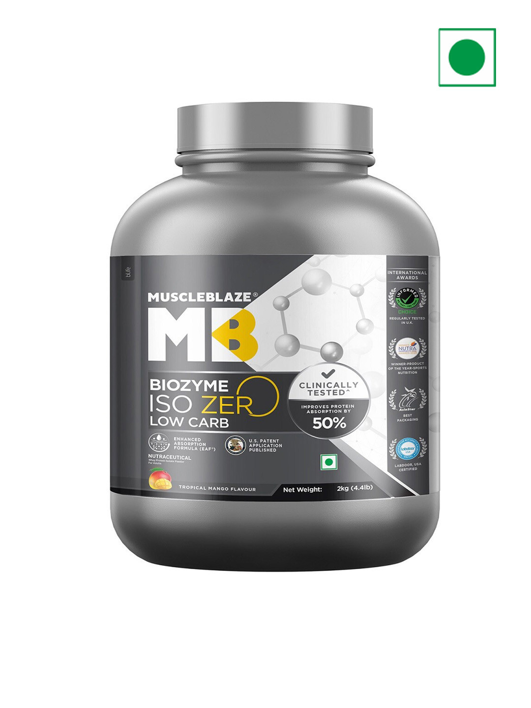 Buy MuscleBlaze Biozyme Iso Zero, Low Carb Proteins 2 Kg / 4.4 Lb ...