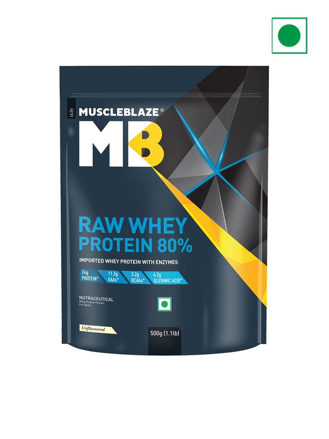 Buy MuscleBlaze Raw Whey Protein Concentrate 80% With Added Digestive ...
