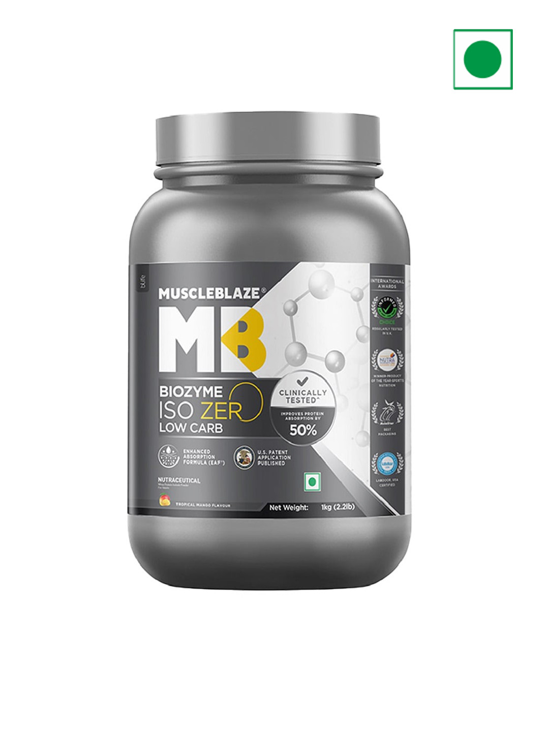 Buy MuscleBlaze Biozyme Iso Zero Low Carb 100% Whey Protein 1Kg ...
