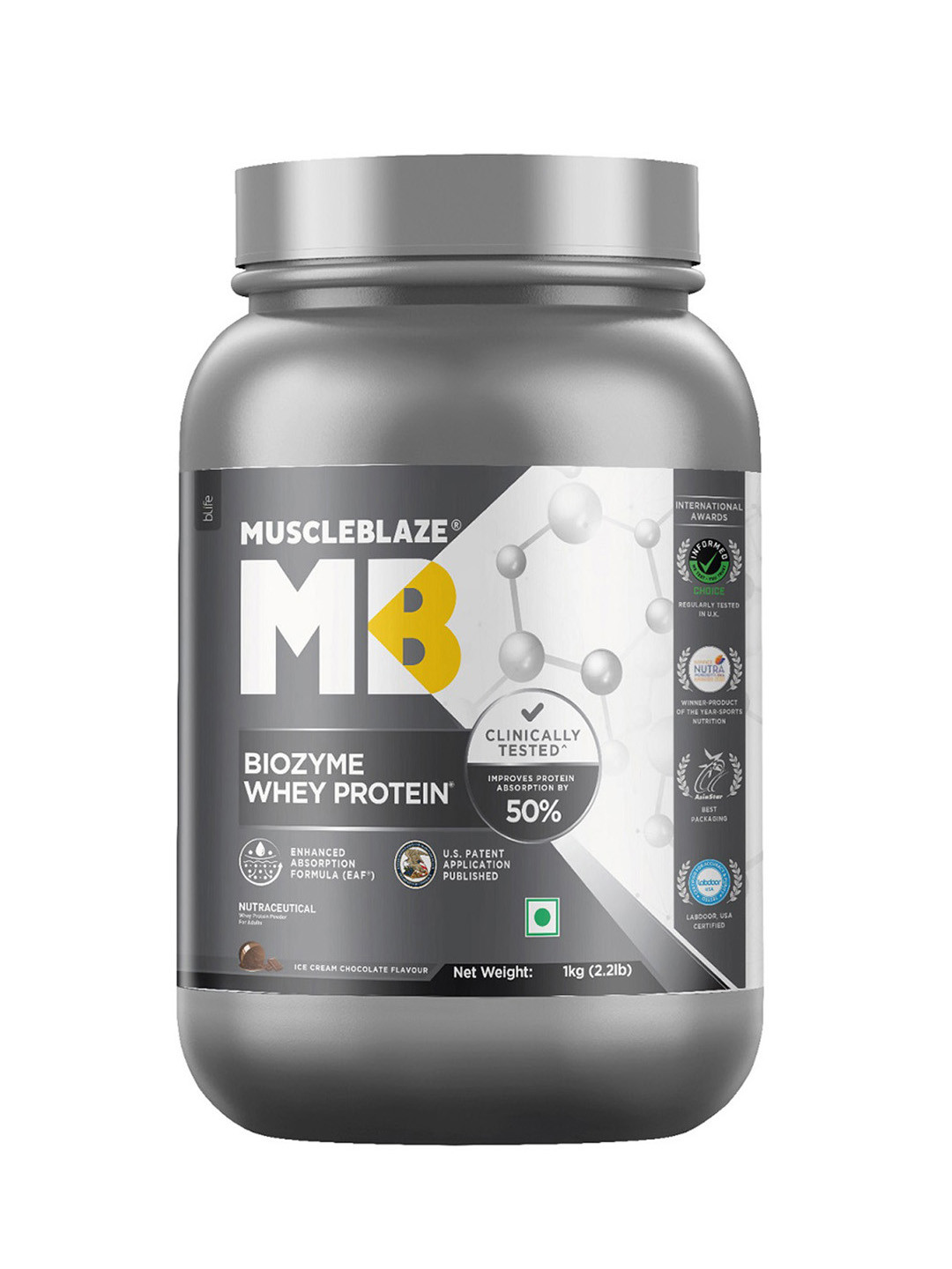 Buy MuscleBlaze Biozyme Whey Protein Pure Whey Isolate 1kg - Proteins ...