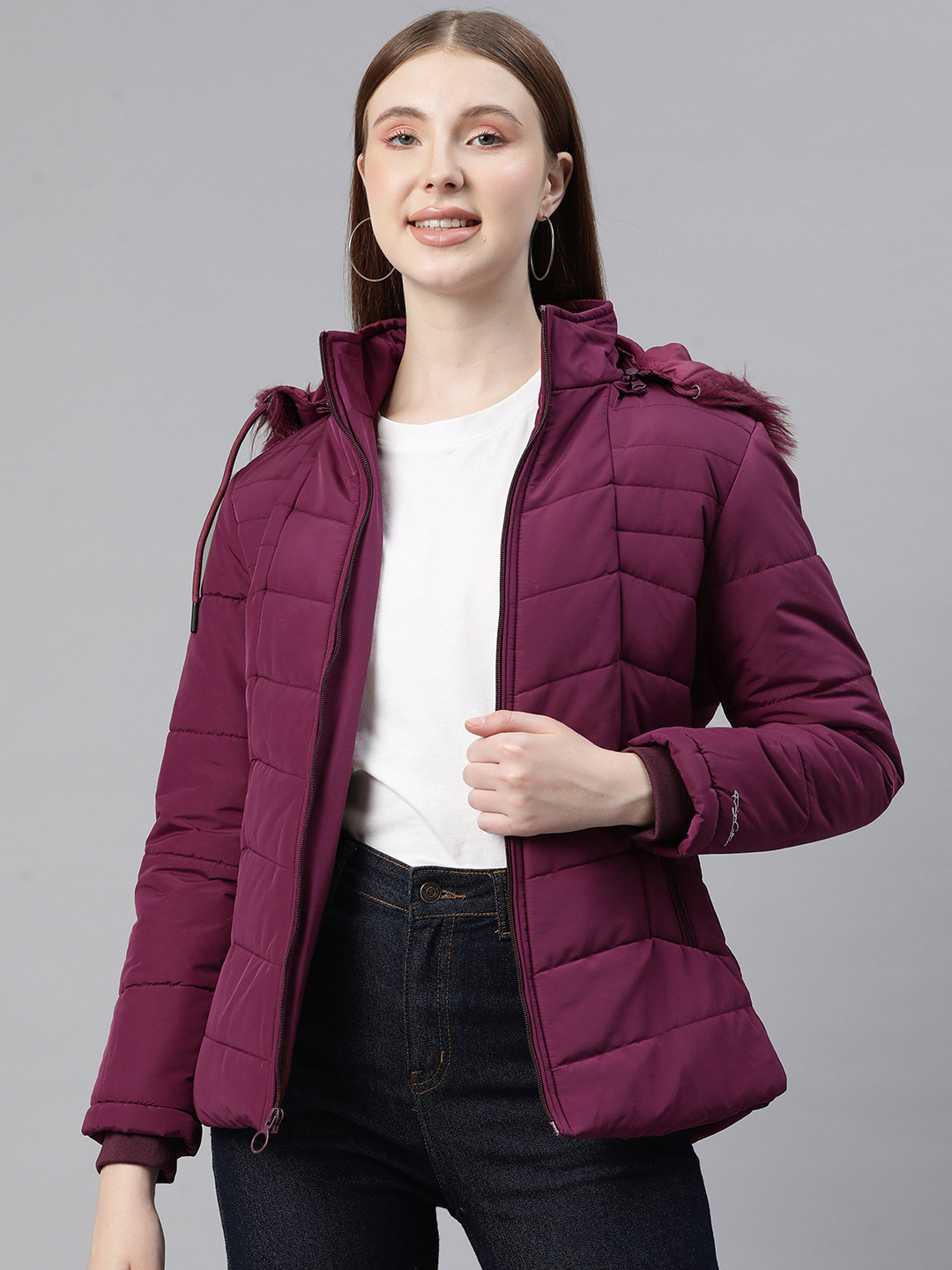 Buy Foreign Culture By Fort Collins Faux Fur Detailed Detachable Hood ...