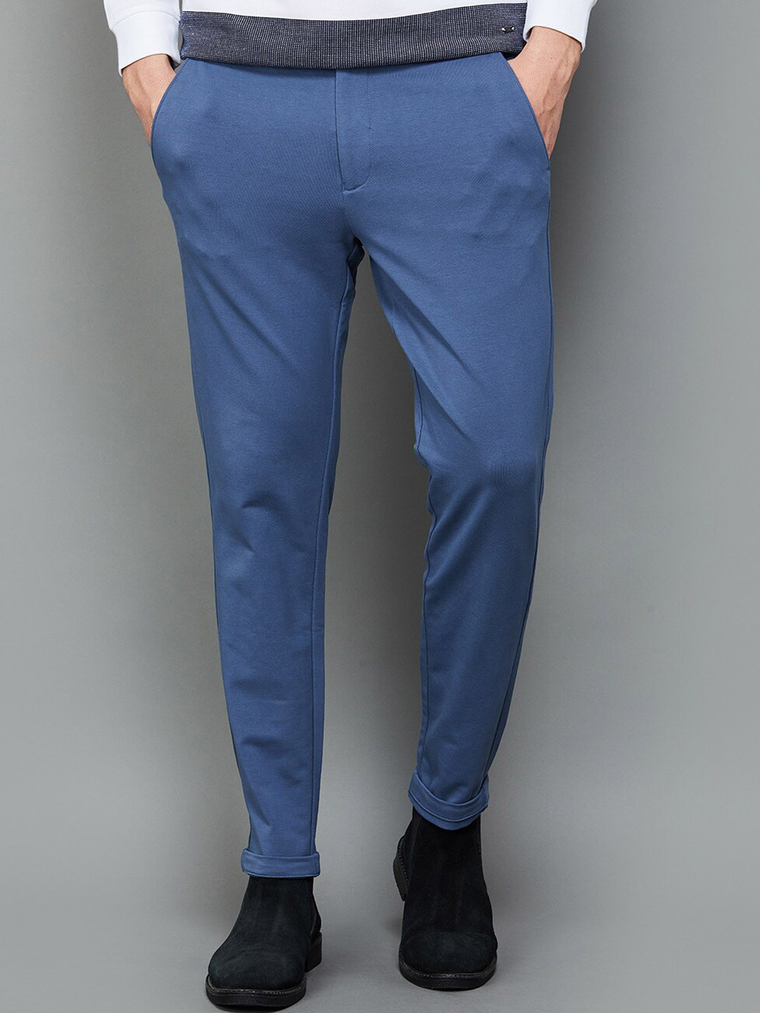 Buy CODE By Lifestyle Men Slim Fit Cotton Chinos Trousers - Trousers ...