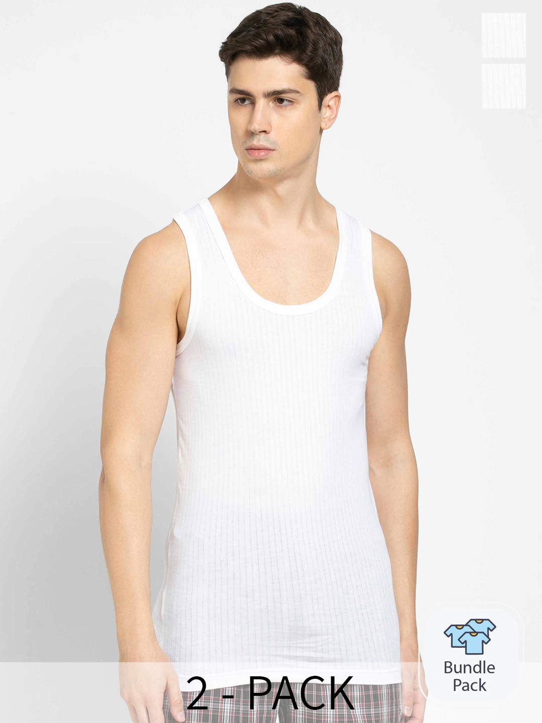 Buy Jockey Pack Of 2 Striped Combed Cotton Innerwear Vests 8816 0201 ...