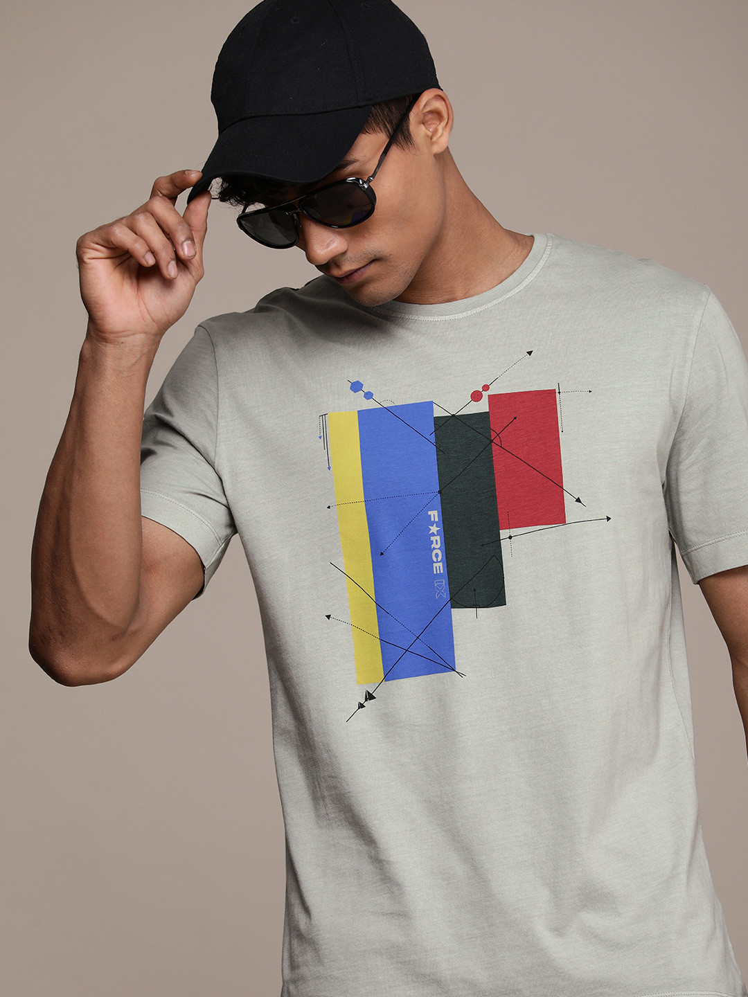 Buy FORCE IX Men Brand Logo Printed Pure Cotton T Shirt - Tshirts for ...