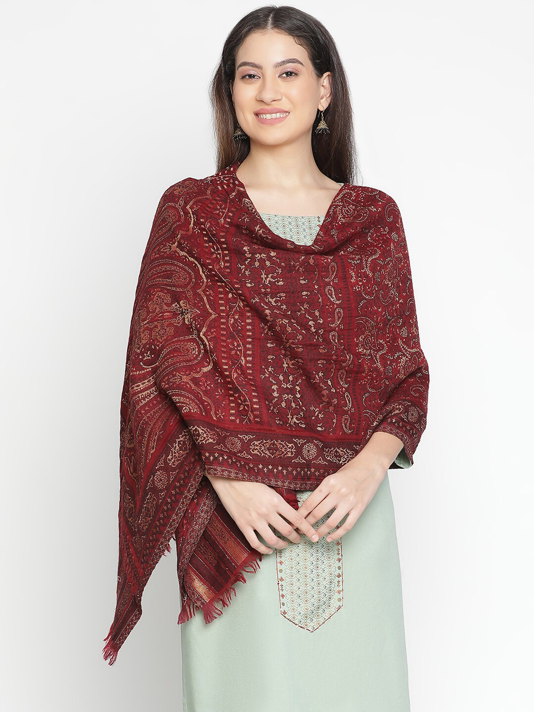Buy SHINGORA Ethnic Motifs Woven Design Shawl - Shawl for Women ...