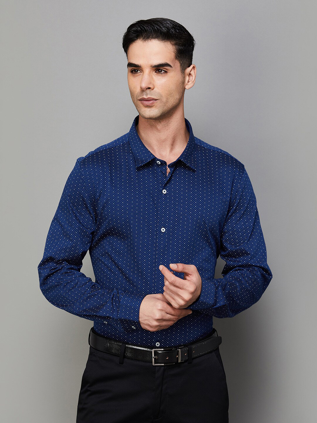 Buy CODE By Lifestyle Printed Classic Formal Shirt - Shirts for Men ...