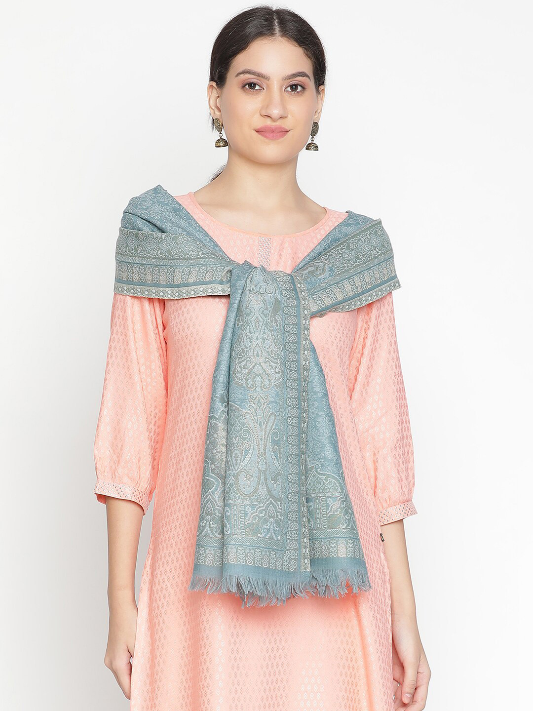 Buy SHINGORA Ethnic Motifs Woven Design Stole - Stoles for Women ...