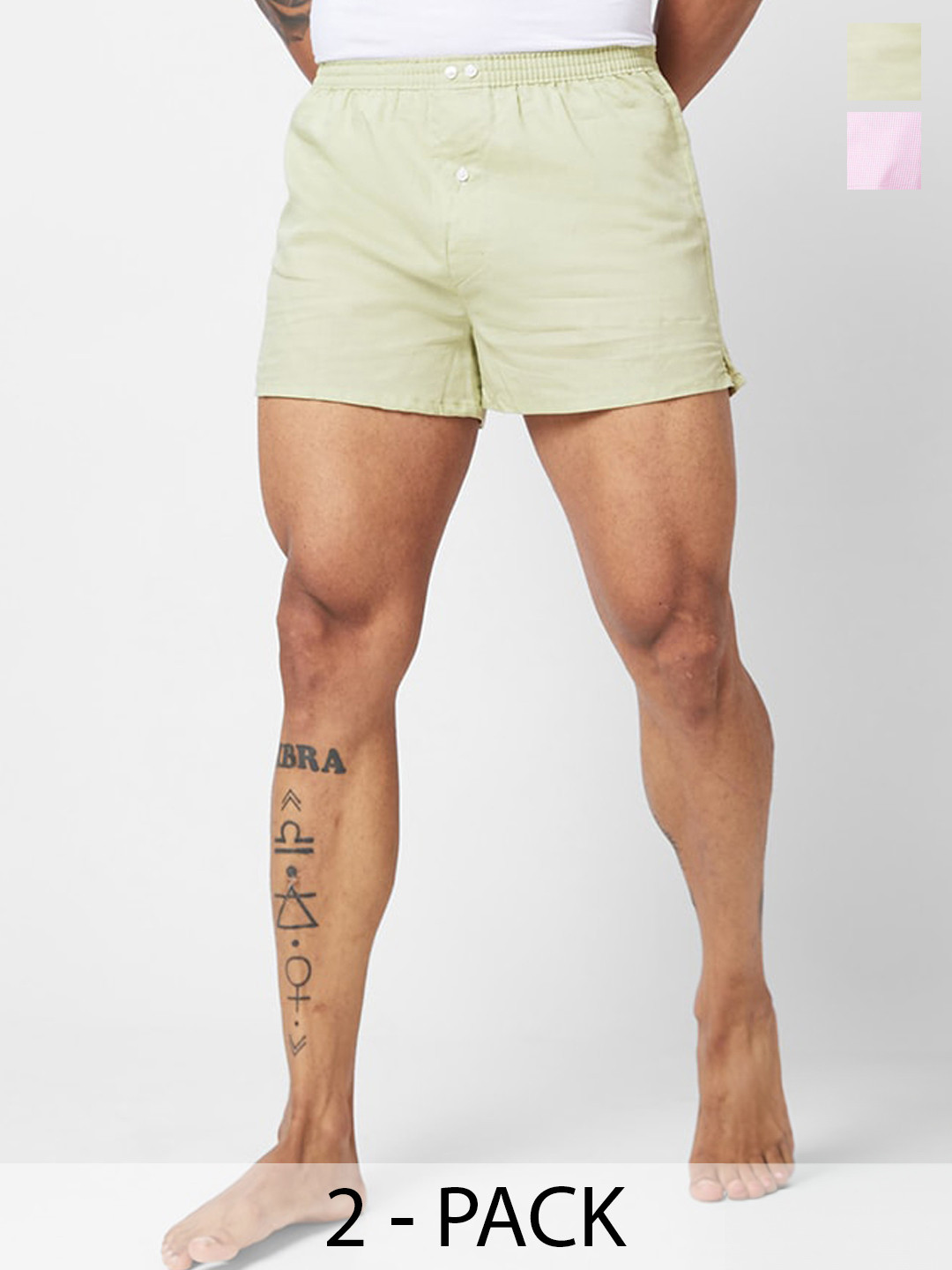 Buy VASTRADO Pack Of 2 Anti Roll Cotton Boxers MB3461A - Boxers for Men ...