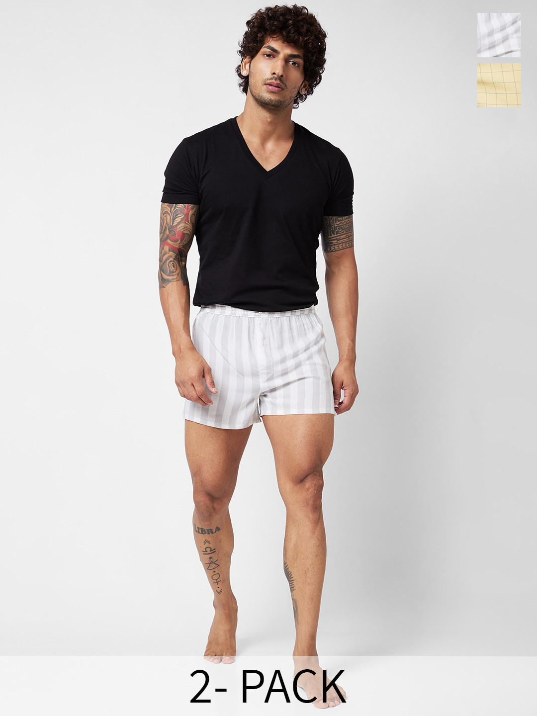 Buy VASTRADO Pack Of 2 Striped Pure Cotton All Day Comfort Boxers ...