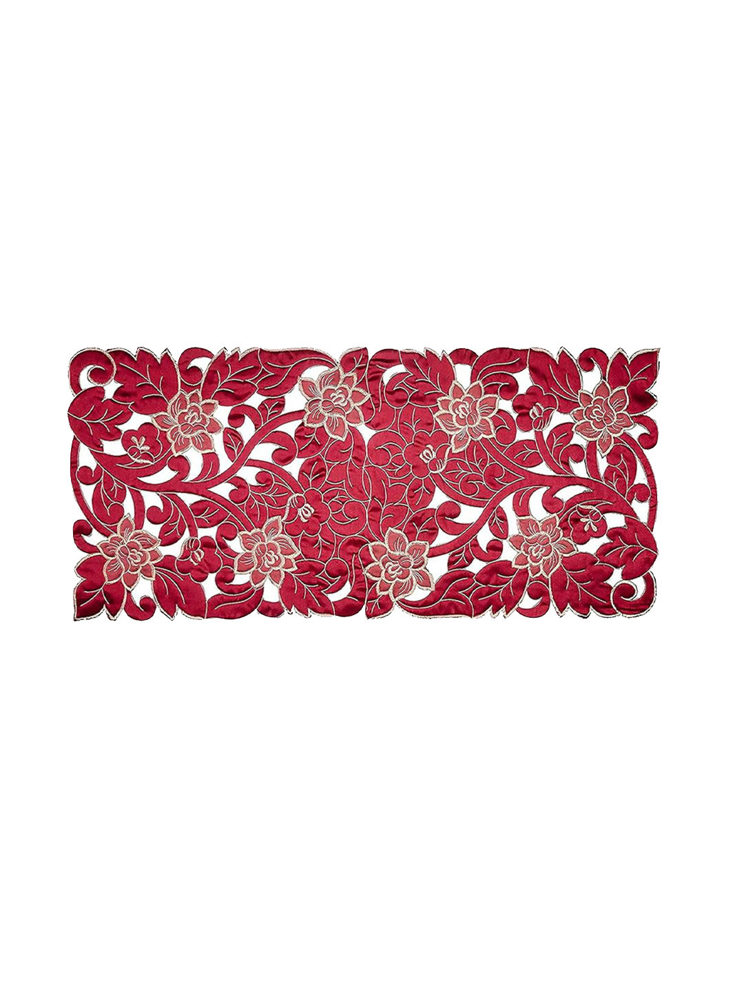 Buy Kuber Industries Maroon Embroidered Table Runner - Runners for ...