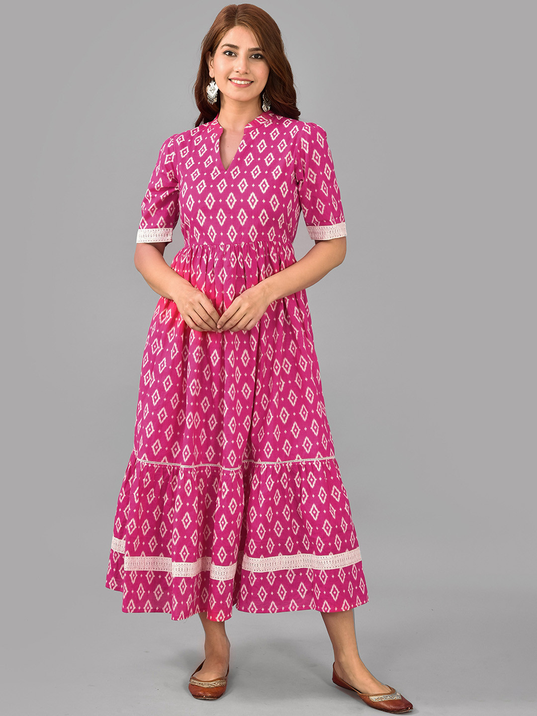 Buy AAYUMI Ethnic Motifs Printed Pure Cotton Ethnic Dress - Ethnic ...