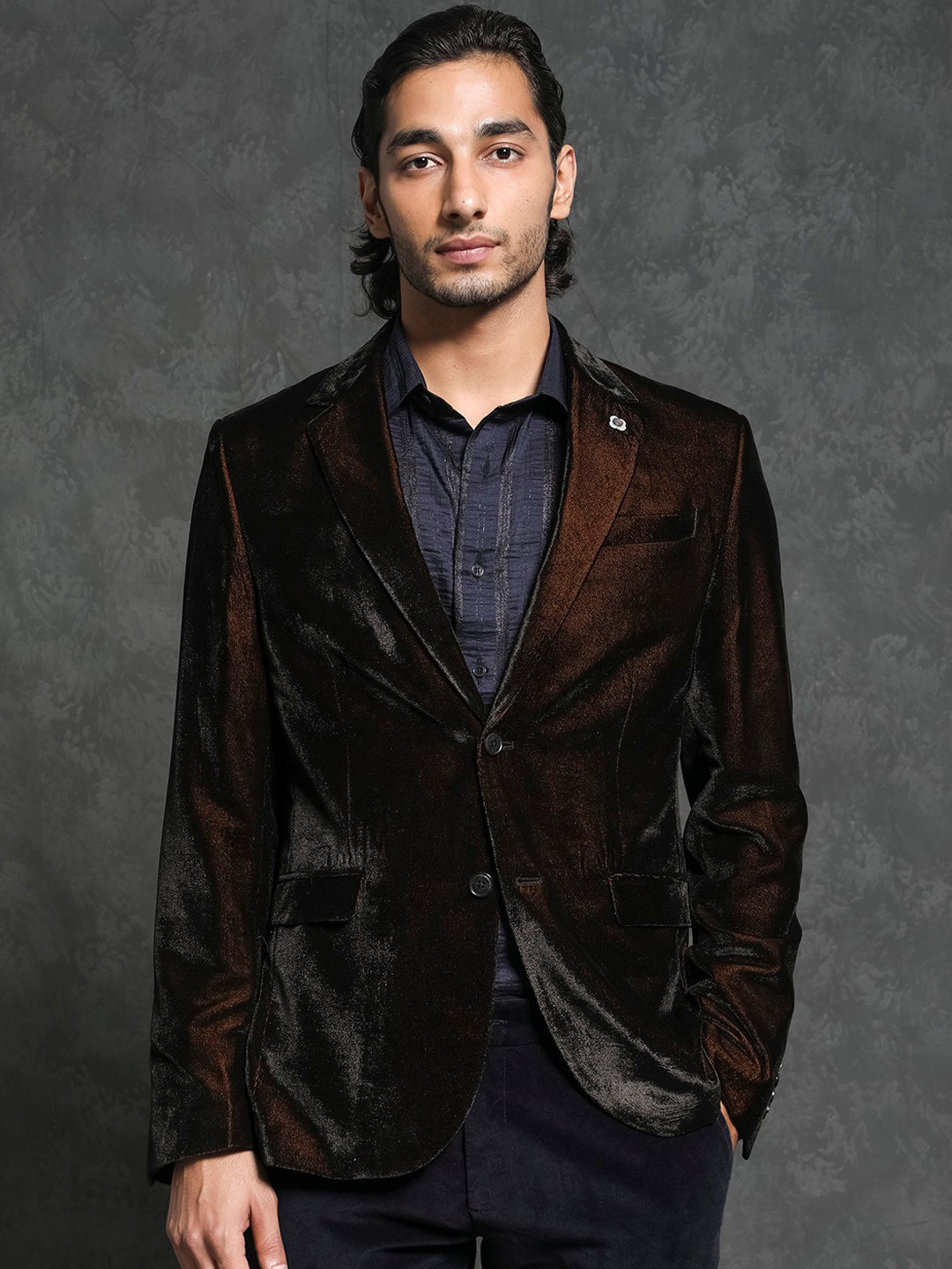 Buy RARE RABBIT Men Velter Tailored Fit Notched Lapel Single Breasted ...