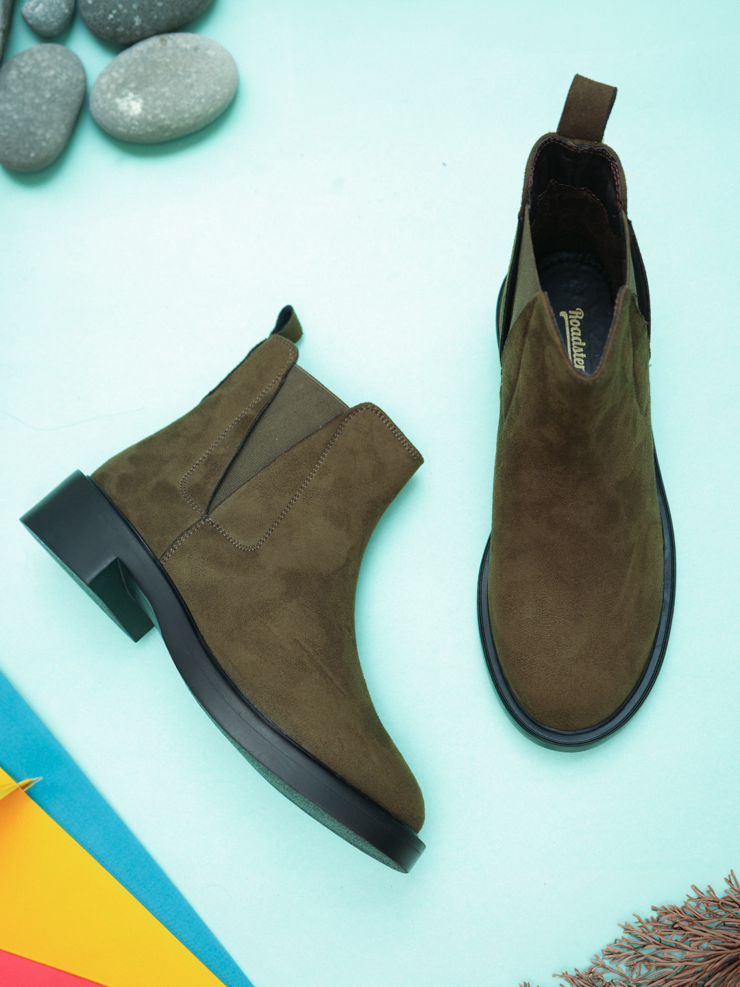 Buy The Roadster Lifestyle Co. Women Heeled Suede Mid Top Chelsea Boots ...