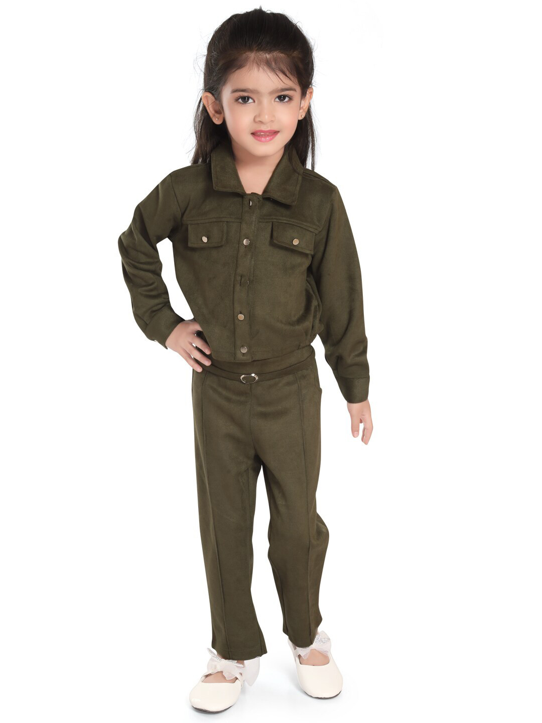 Buy Peppermint Girls Suede Shirt With Trousers - Clothing Set for Girls ...