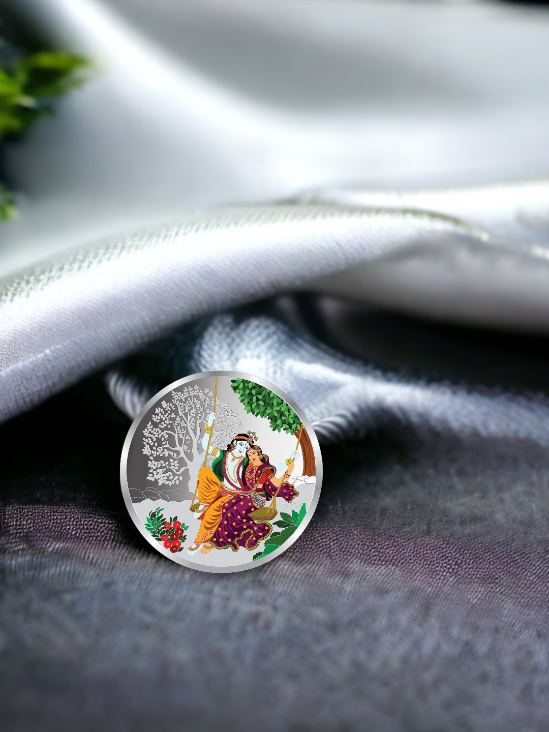 Buy Taraash Radha Krishna 999 Silver Coin 50 Gm - Silver Coins for ...