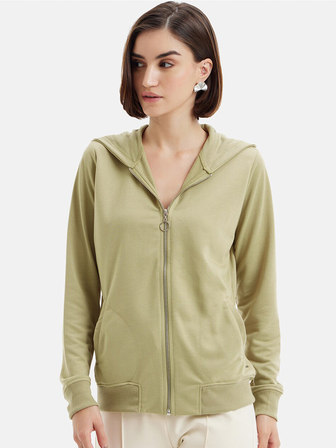 Buy Kazo Hooded Front Open Sweatshirt - Sweatshirts for Women 25601002 | Myntra