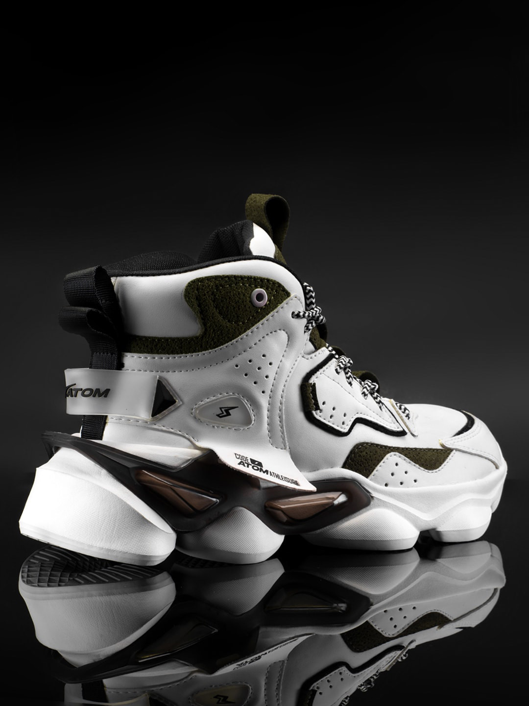 Buy Atom Men Colourblocked Mesh Mid Top Sneakers - Casual Shoes for Men ...