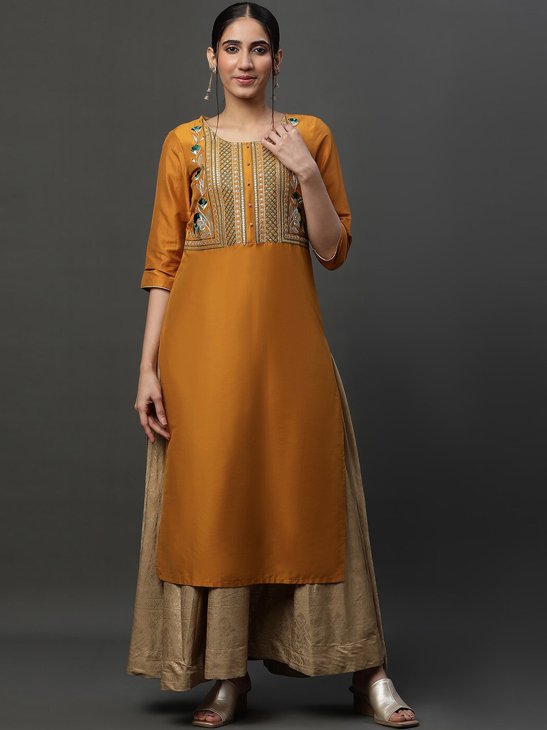 Buy Aurelia Festive Yoke Embroidered Kurta - Kurtas for Women 25608766 ...