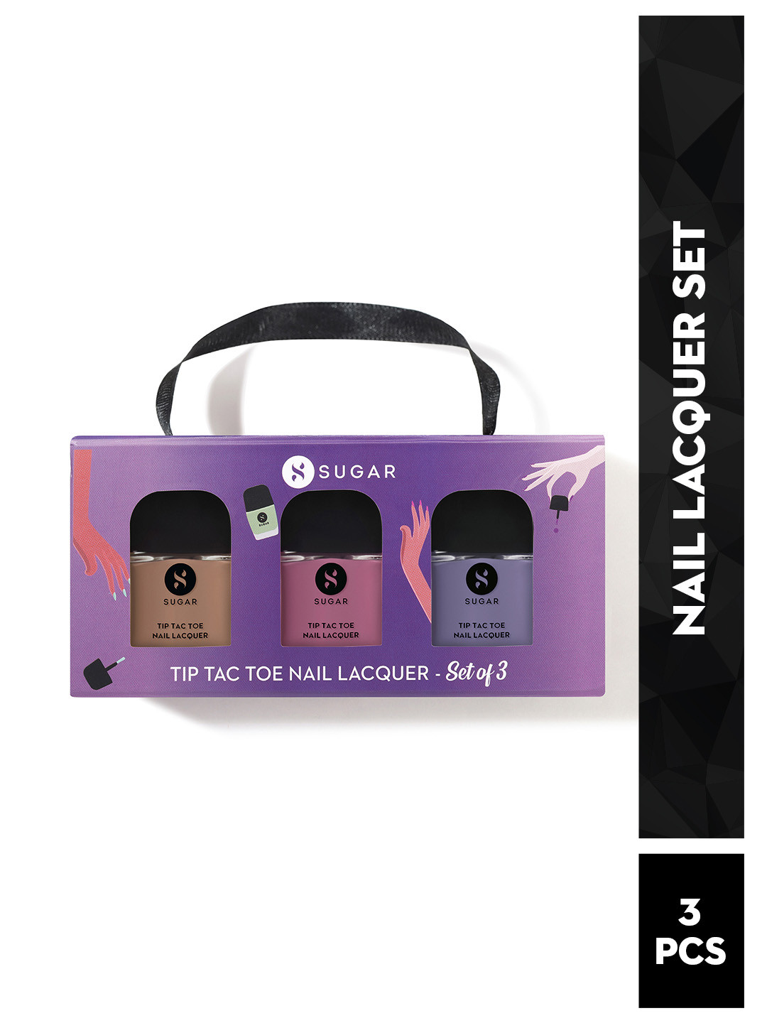 Buy SUGAR Set Of 3 Tic Tac Toe Nail Lacquer 9 Ml Each - Nail Polish for ...