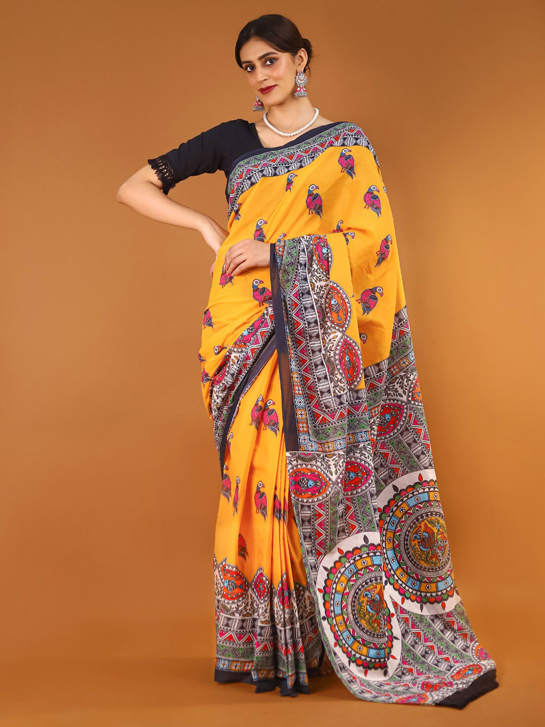 Buy BUTA BUTI Ethnic Motifs Printed Pure Cotton Saree - Sarees for ...