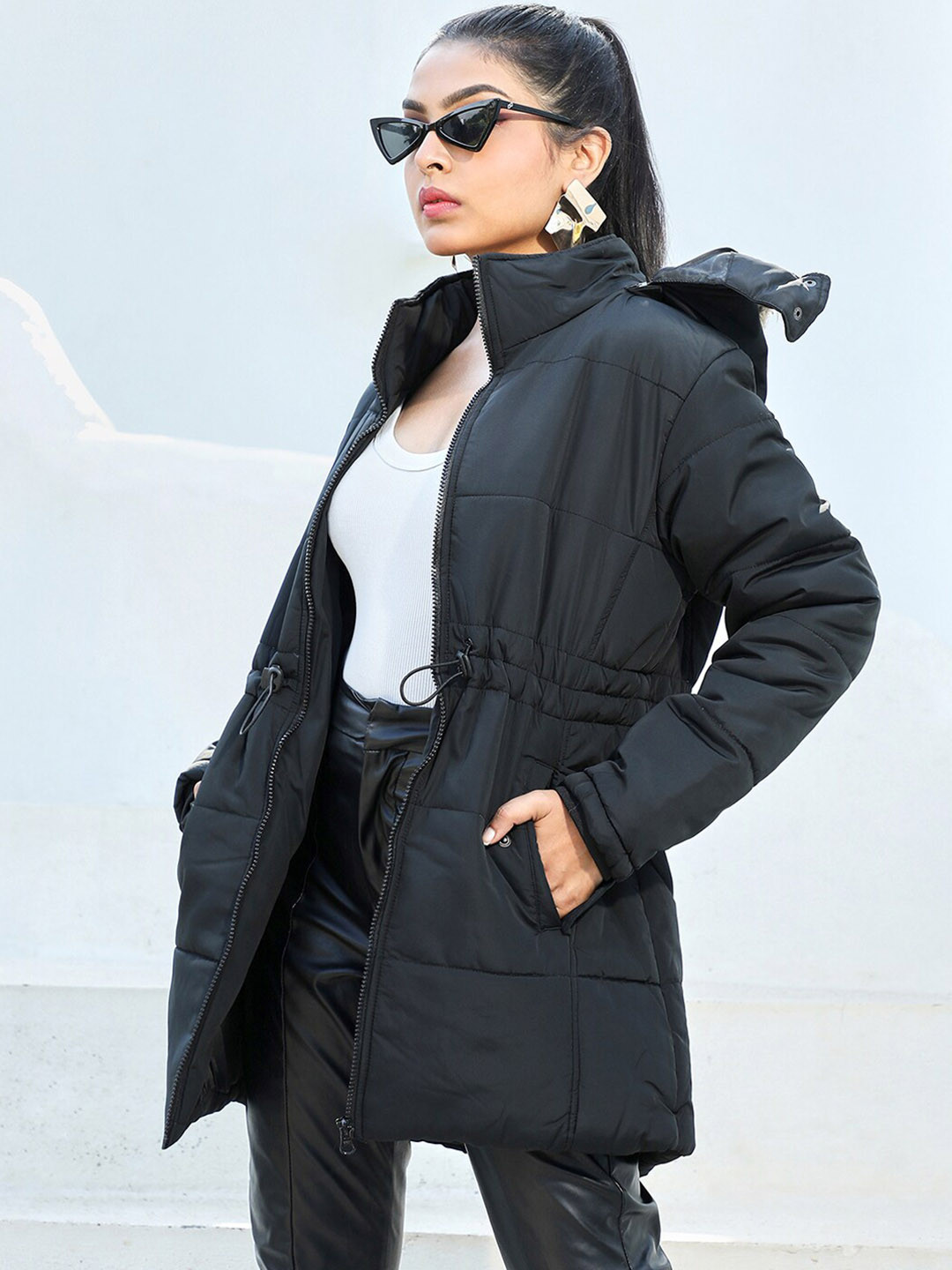 Buy Campus Sutra Hooded Windcheater Longline Parka Jacket - Jackets for ...