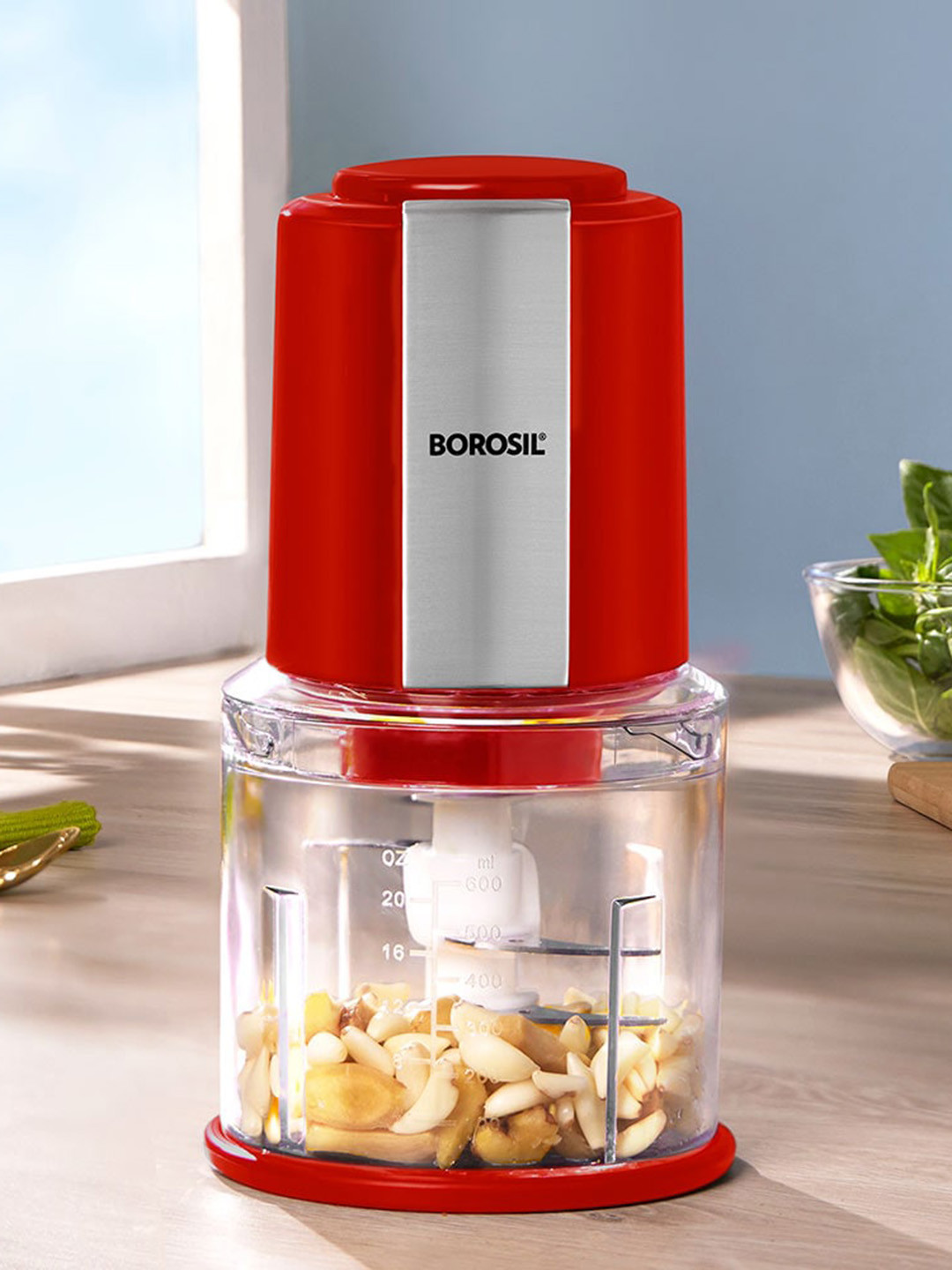 Buy BOROSIL Red Chef Delite Twin Blade Electric Chopper 600 Ml ...