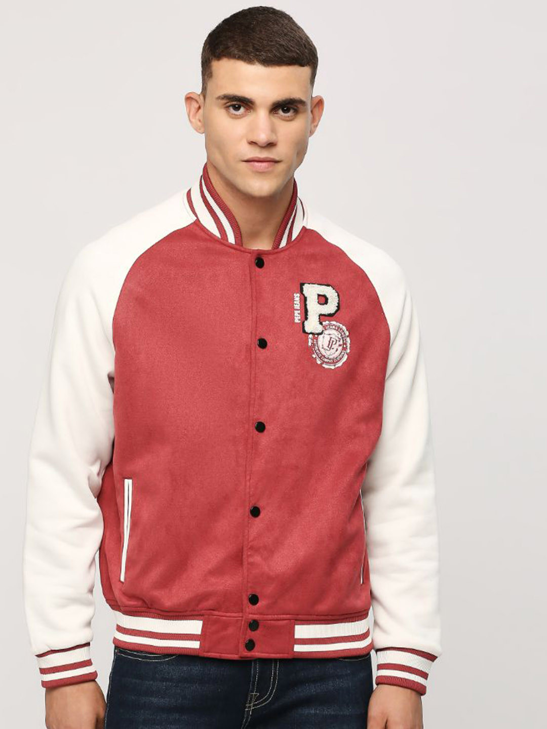 Buy Pepe Jeans Colourblocked Long Sleeves Varsity Jacket - Jackets for ...