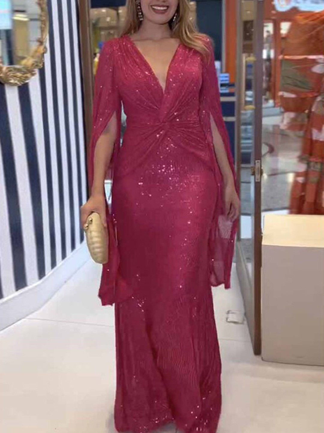 Buy StyleCast Red Sequin Embellished Maxi Dress - Dresses for Women ...