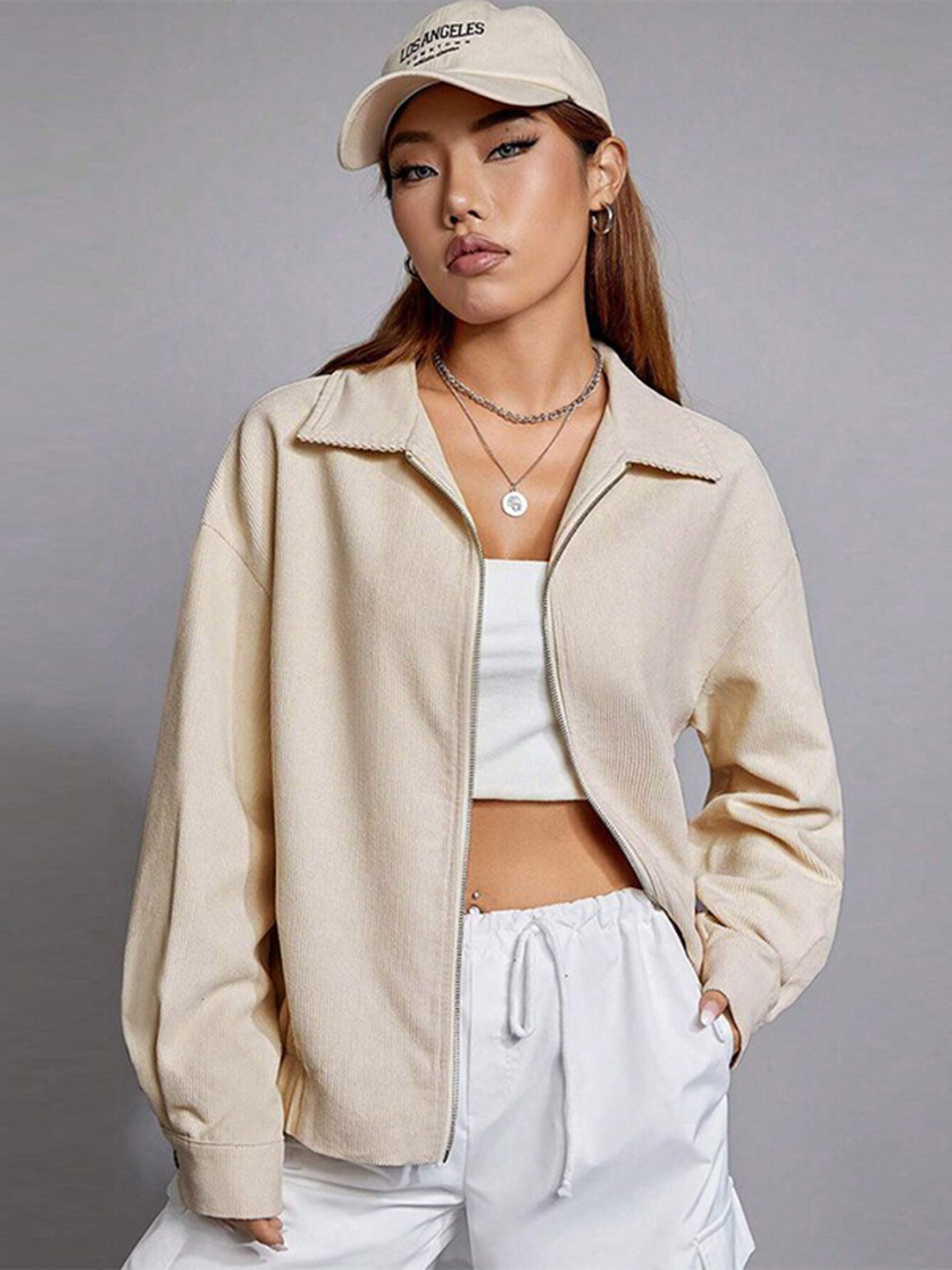 Buy StyleCast Beige Solid Crop Jacket - Jackets for Women 25631752 | Myntra