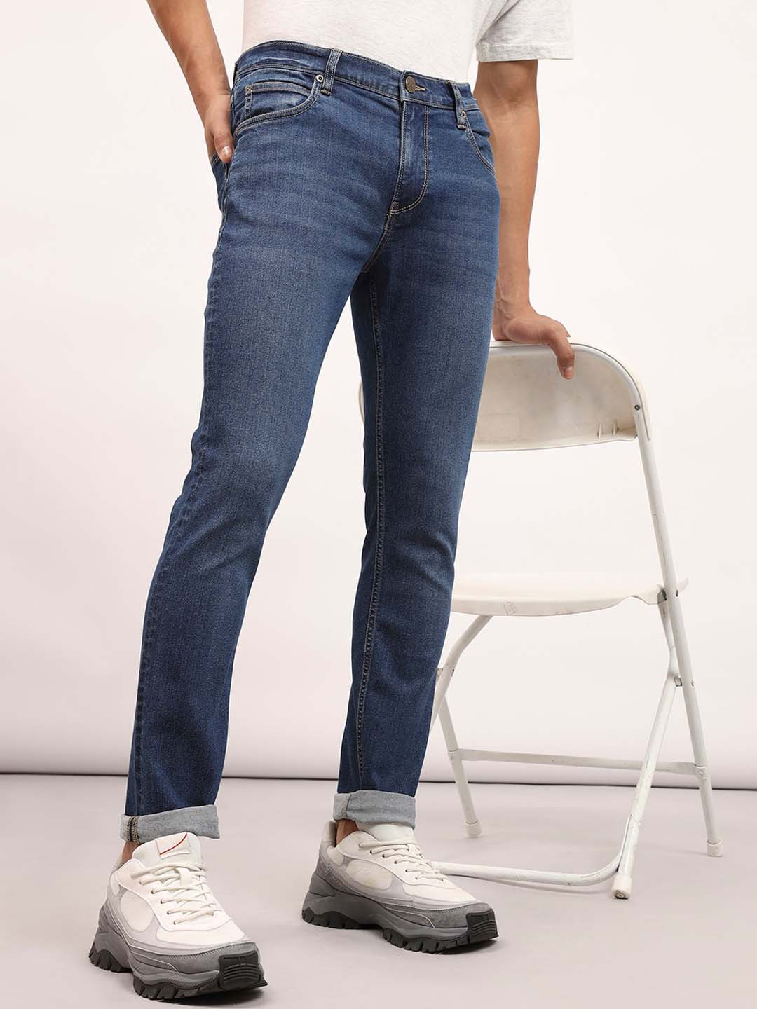 Buy Lee Men Bruce Skinny Fit Light Fade Cotton Stretchable Jeans ...