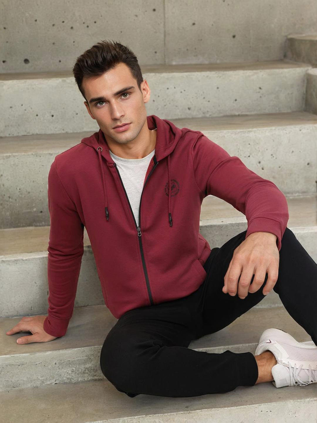 Buy Lee Hooded Cotton Front Open Sweatshirt - Sweatshirts for Men ...