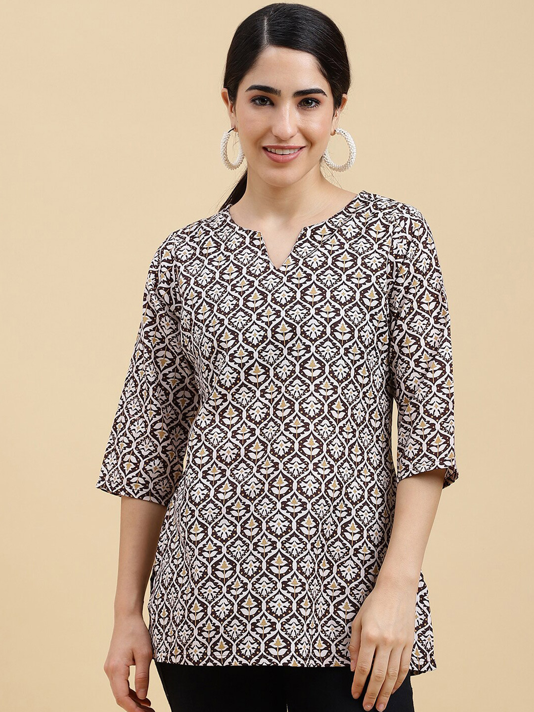 Buy Colors Of Earth Ethnic Motifs Printed Tunic - Tunics for Women ...