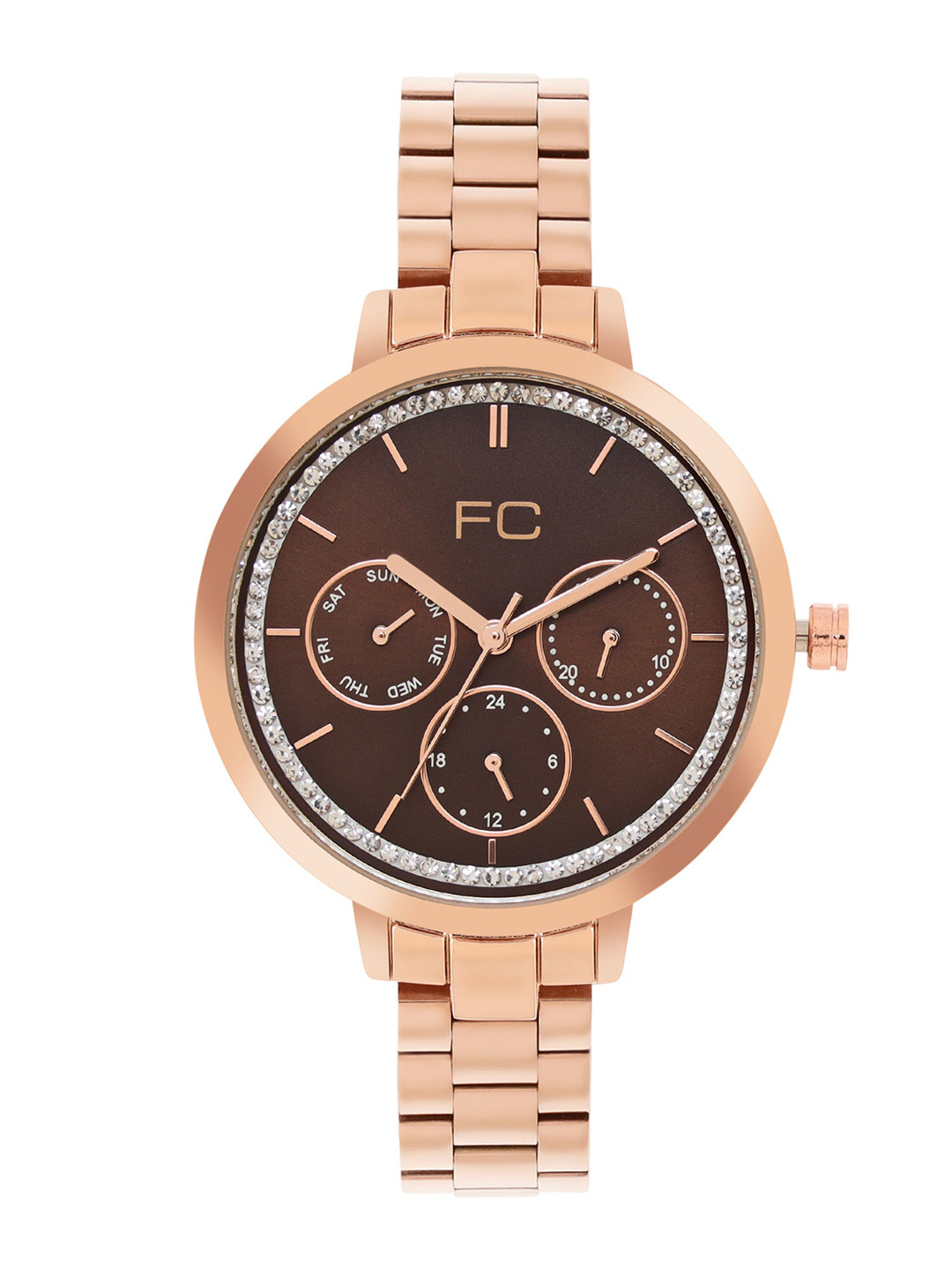 Buy French Connection Women Embellished Dial & Stainless Steel Analogue ...
