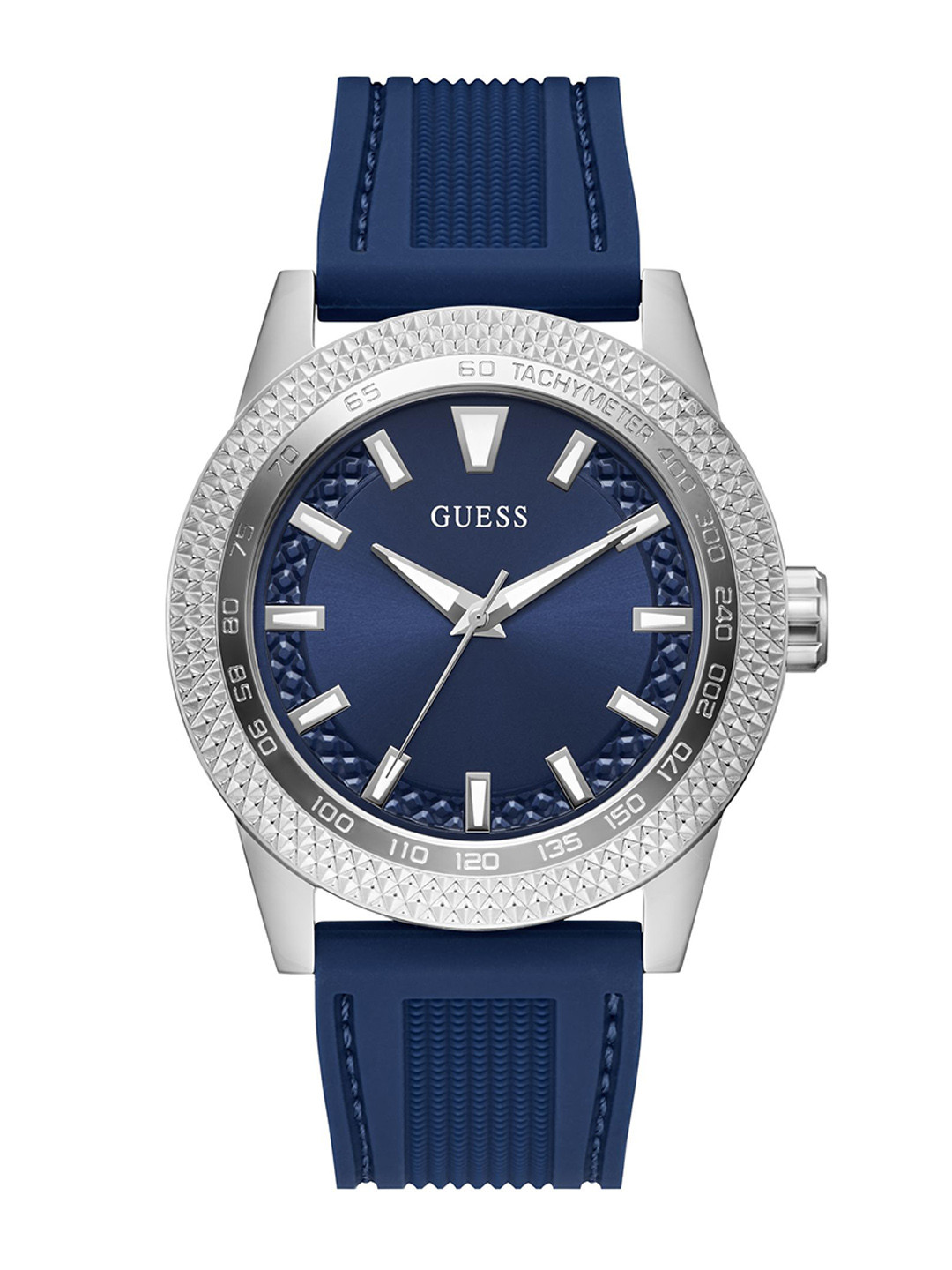 Buy GUESS Men Textured Dial & Blue Straps Analogue Watch U1397G1M ...