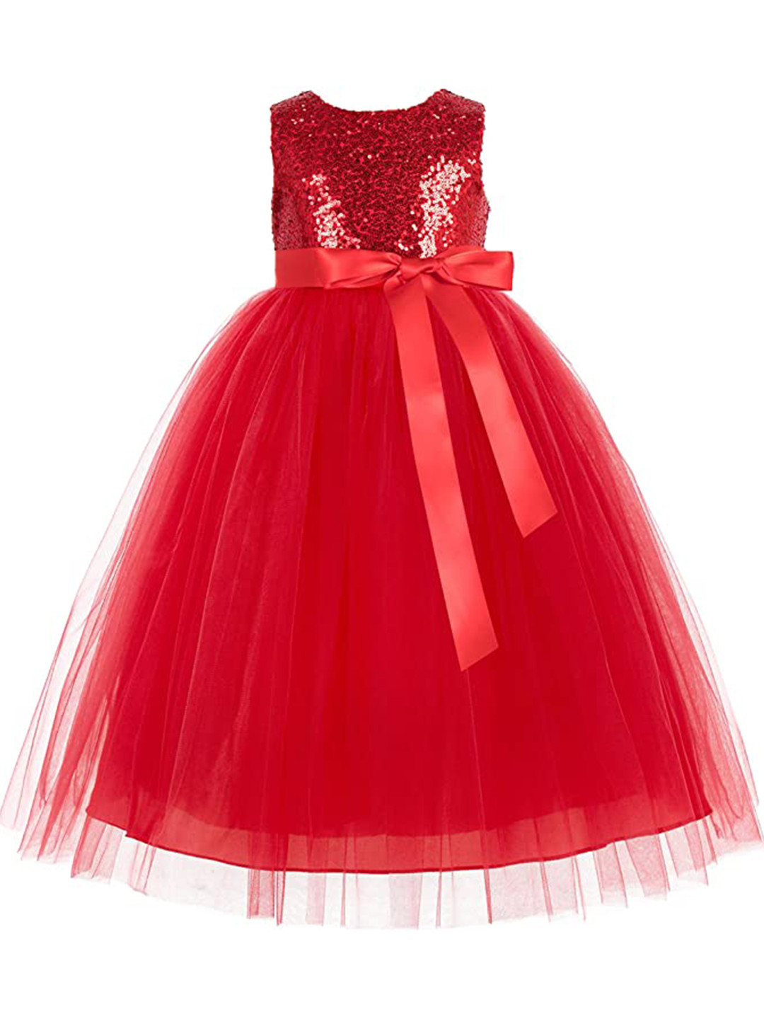 Buy TILISM Girls Sequinned Embellished Net Fit & Flare Maxi Dress ...