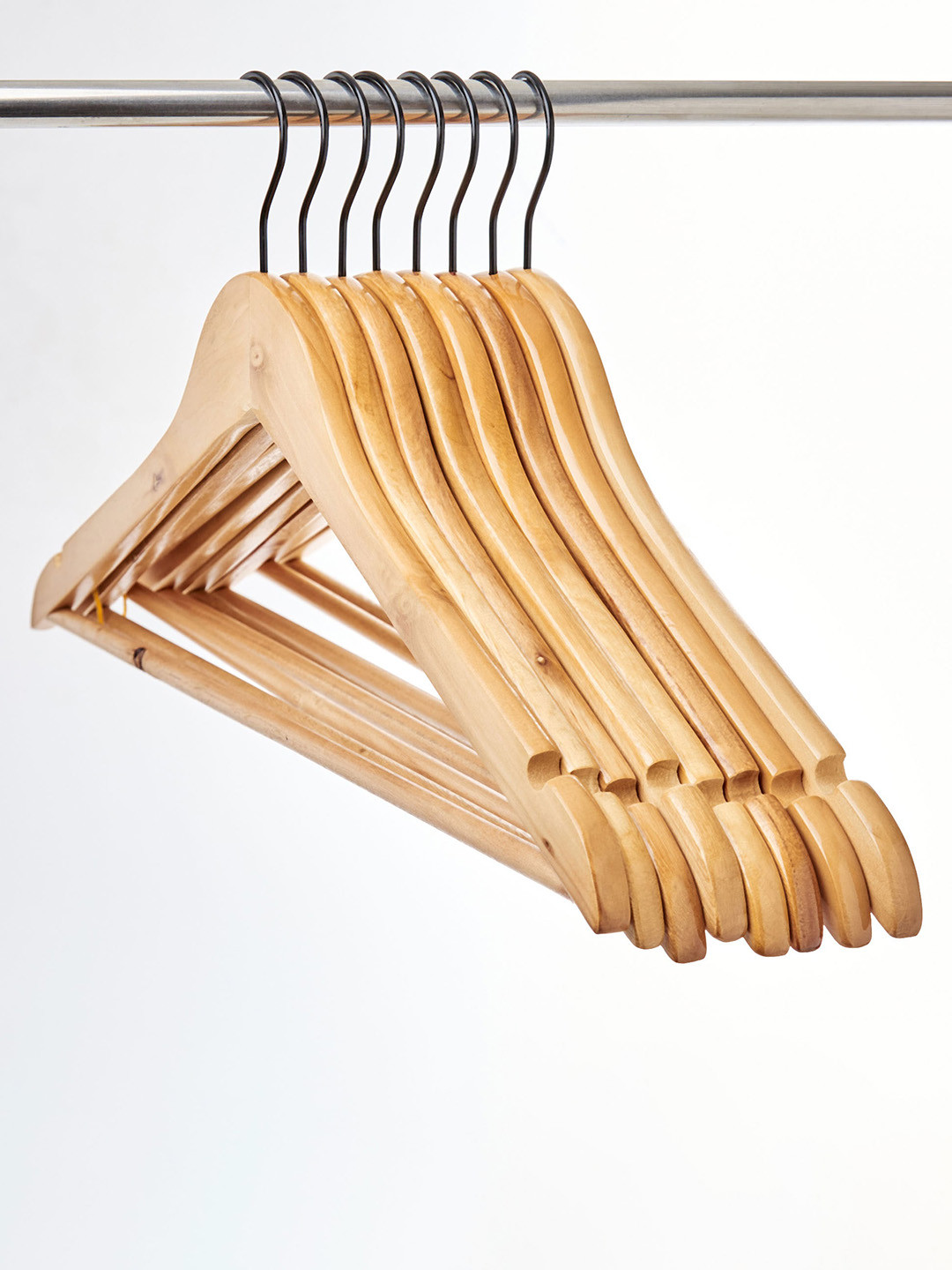 Buy Home Centre Pacific Winston Set Of 8 Wooden Clothes Hangers ...