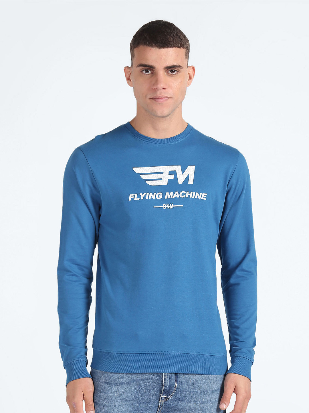 Buy Flying Machine Typography Printed Pure Cotton Pullover ...