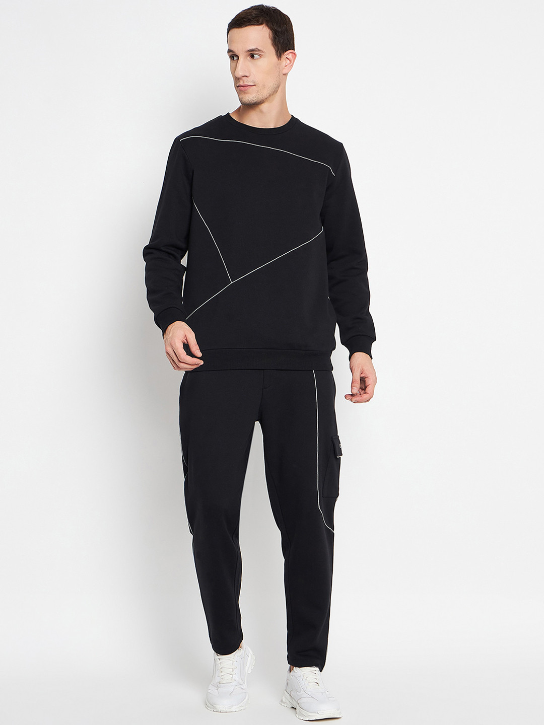 Buy EDRIO Micro Reflector Piping Fleece Tracksuits - Tracksuits for Men ...