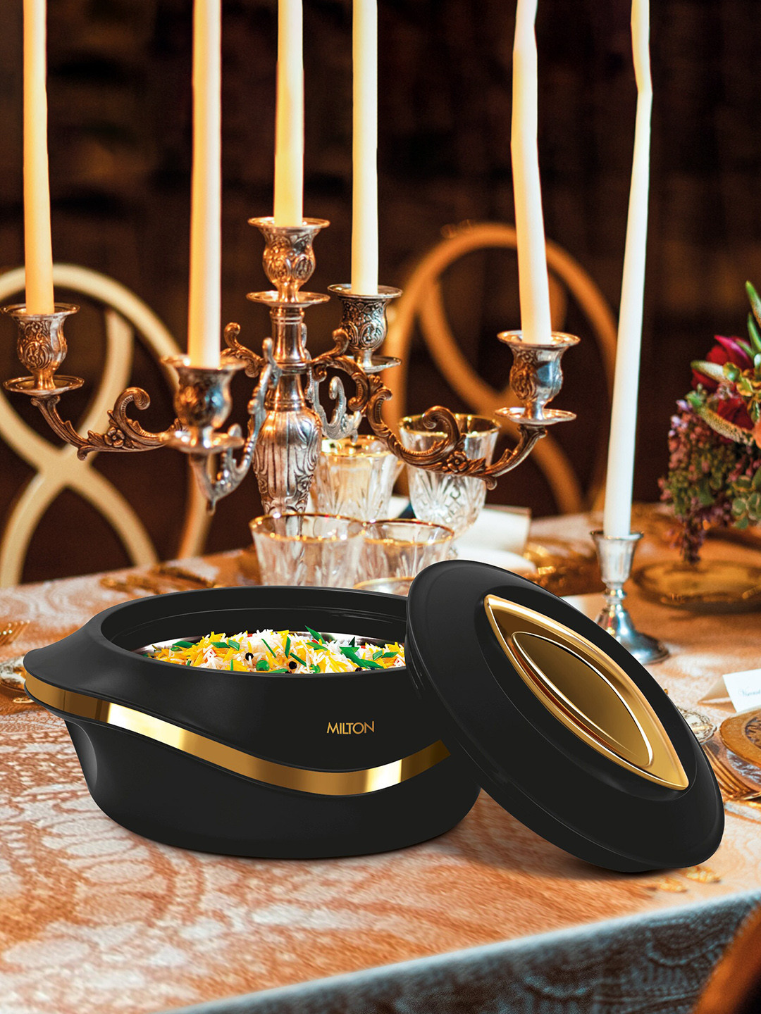 Buy Milton Pearl 3 Pieces Black Inner Stainless Steel Regular Casserole ...