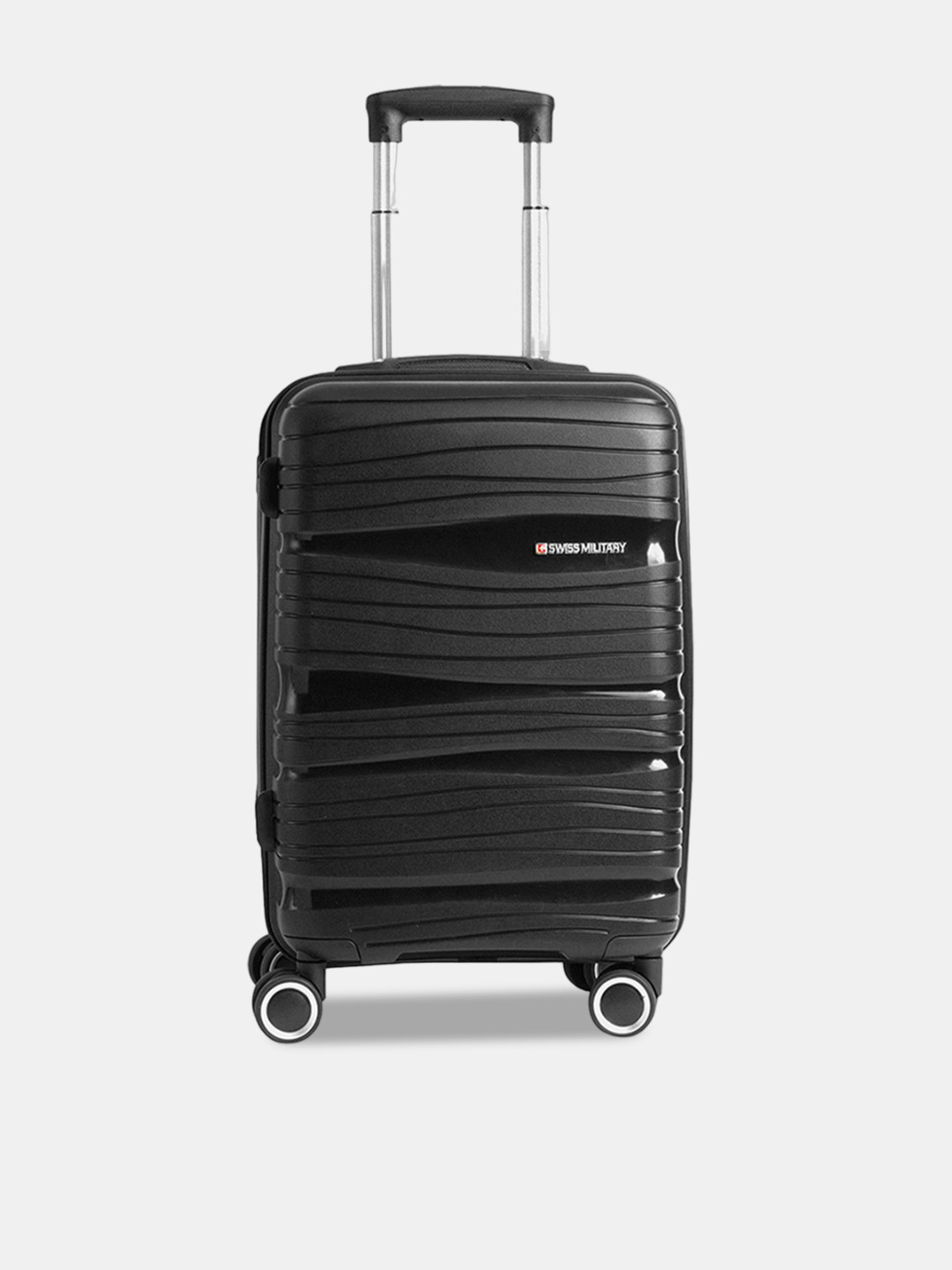 Buy SWISS MILITARY Textured Hard Sided Cabin Trolley Suitcase - Trolley ...