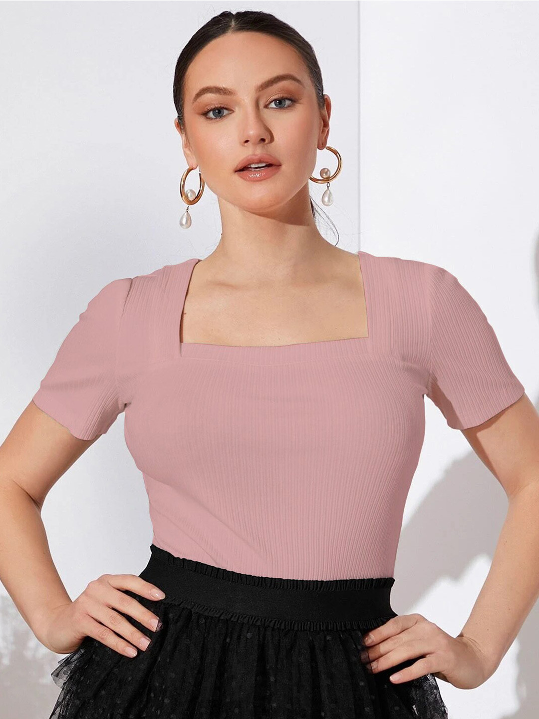 Buy BAESD Square Neck Regular Top - Tops for Women 25677276 | Myntra