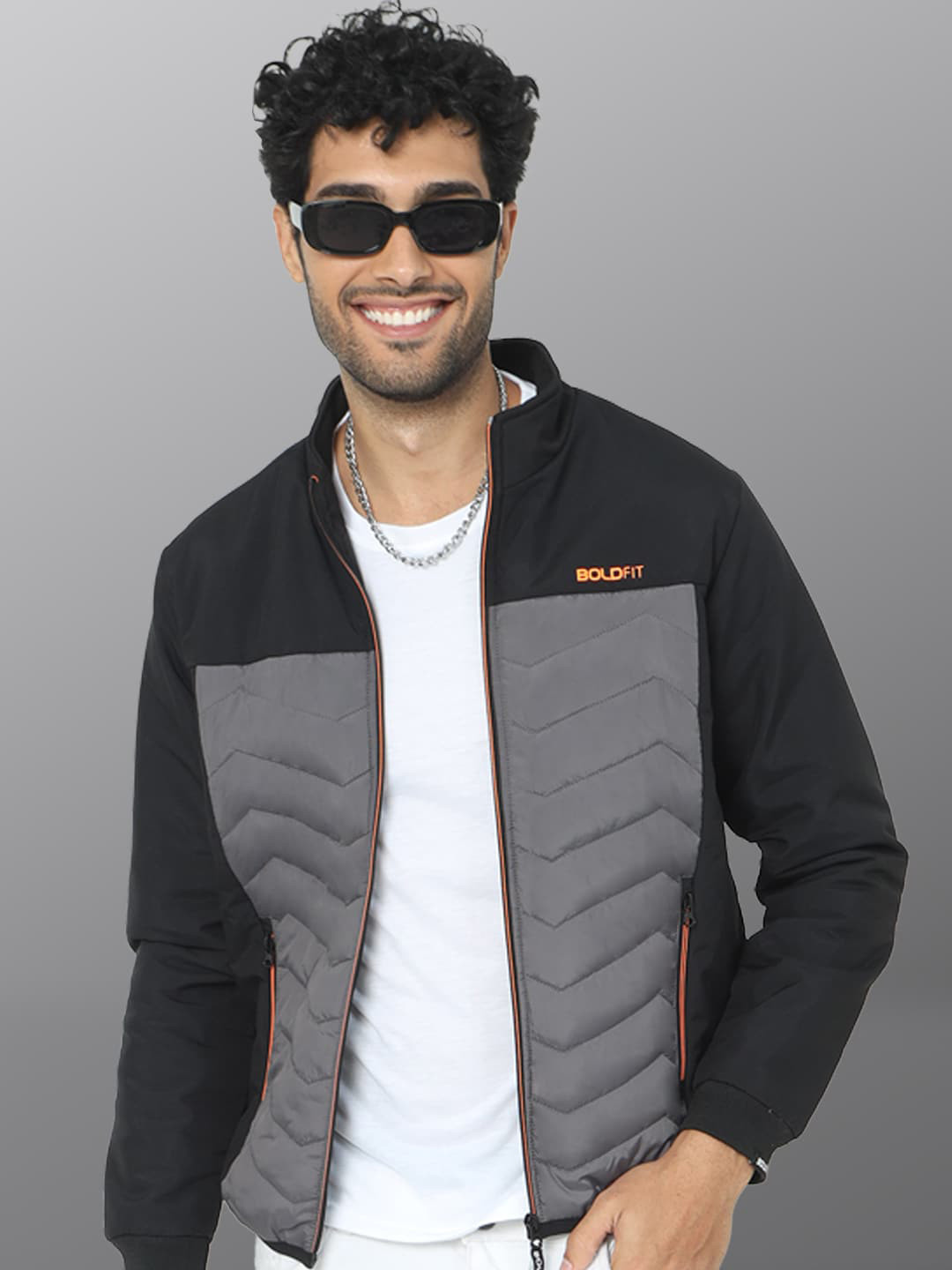 Buy BOLDFIT Colourblocked Mock Collar Windcheater Bomber Jacket ...