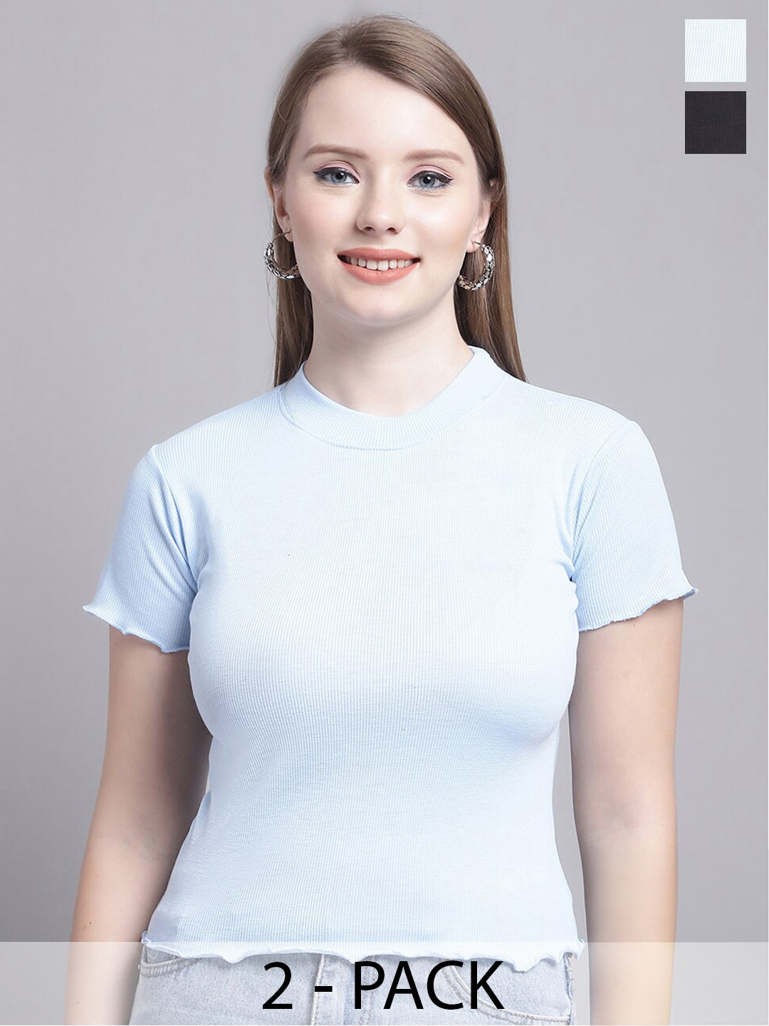 Buy GRACIT Pack Of 2 Fitted Tops - Tops for Women 25684134 | Myntra