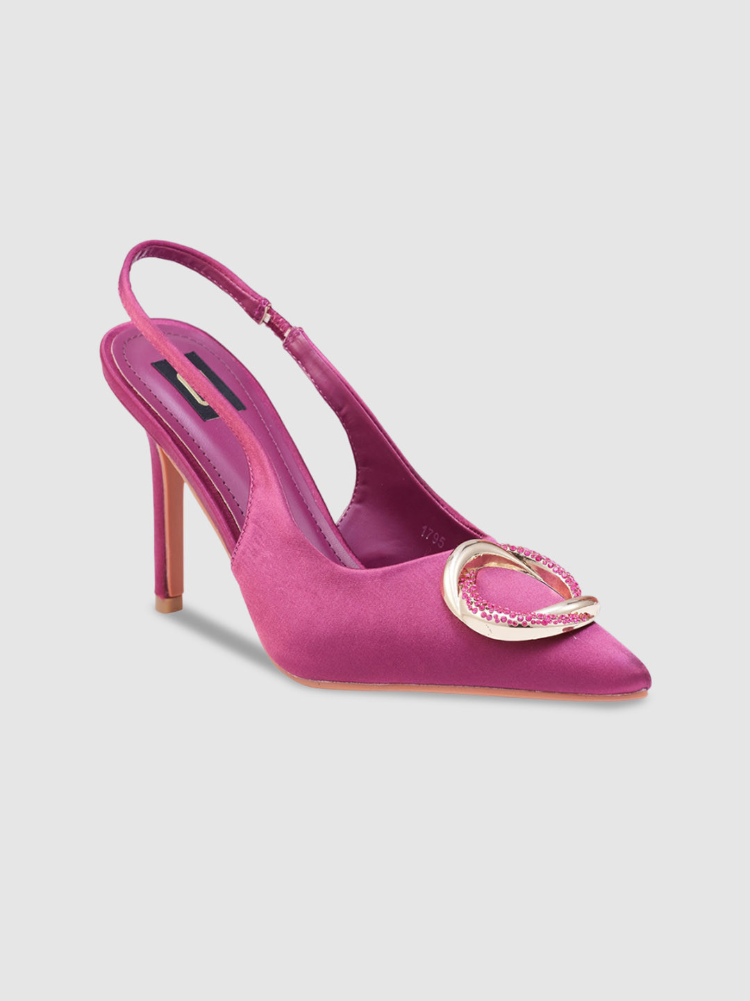 Buy Sole To Soul Embellished Pointed Toe Stiletto Pumps With Backstrap ...