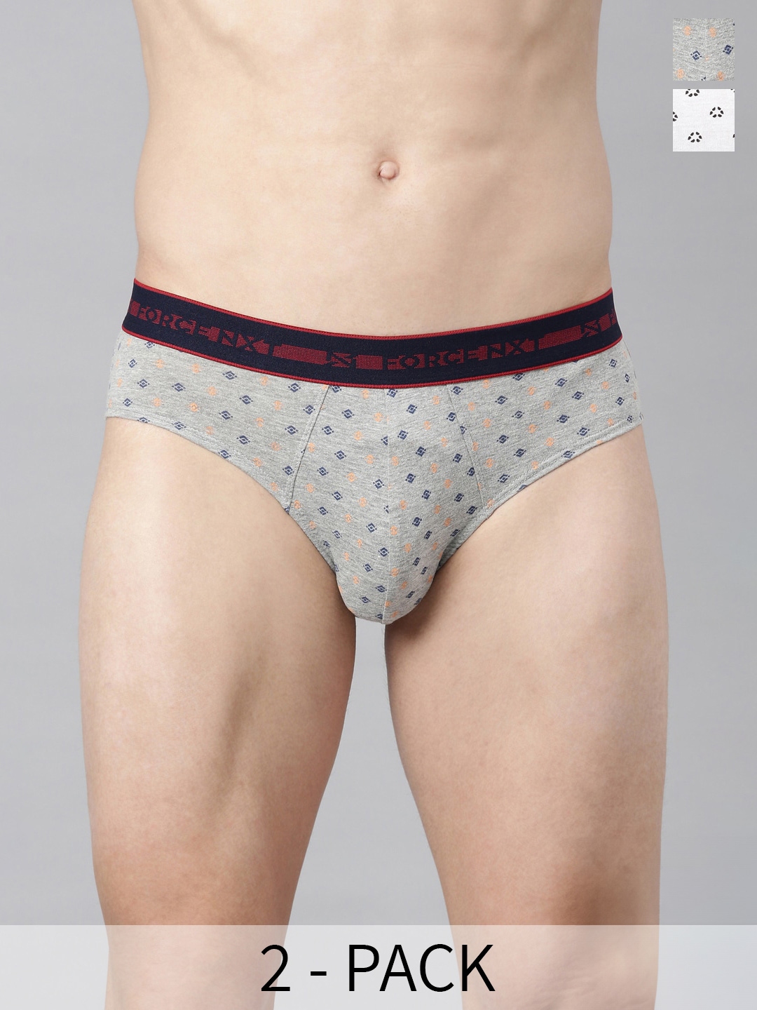 Buy Force Nxt Pack Of 2 Printed Pure Cotton Anti Microbial Basic Briefs